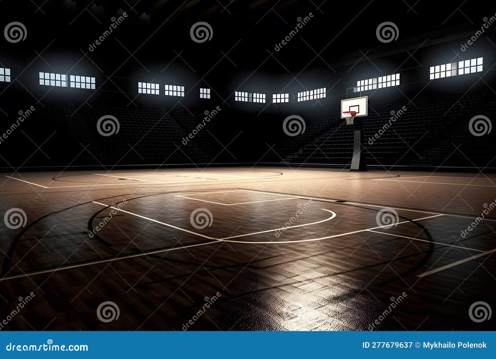 Basketball Stadium Inside View. Neural Network AI Generated Stock ...