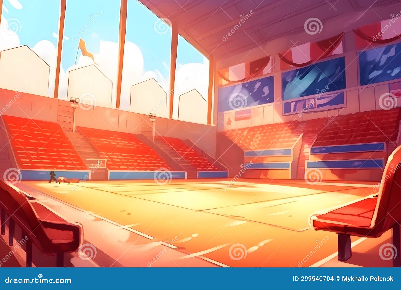 Basketball Stadium Watercolor Illustration. Neural Network AI Generated ...
