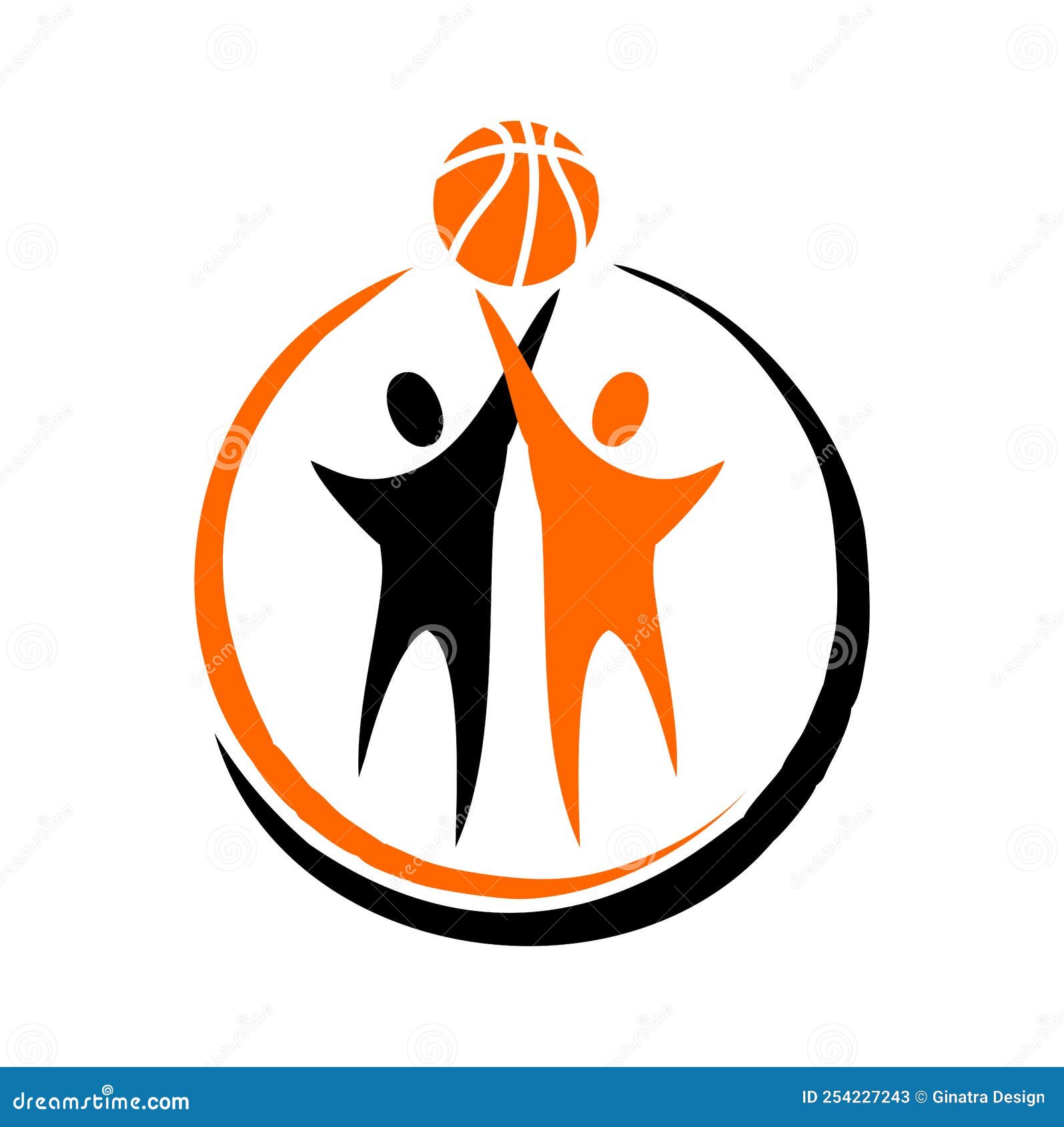 Basketball Stickman Figure Logo Sign Cartoon Vector | CartoonDealer.com ...