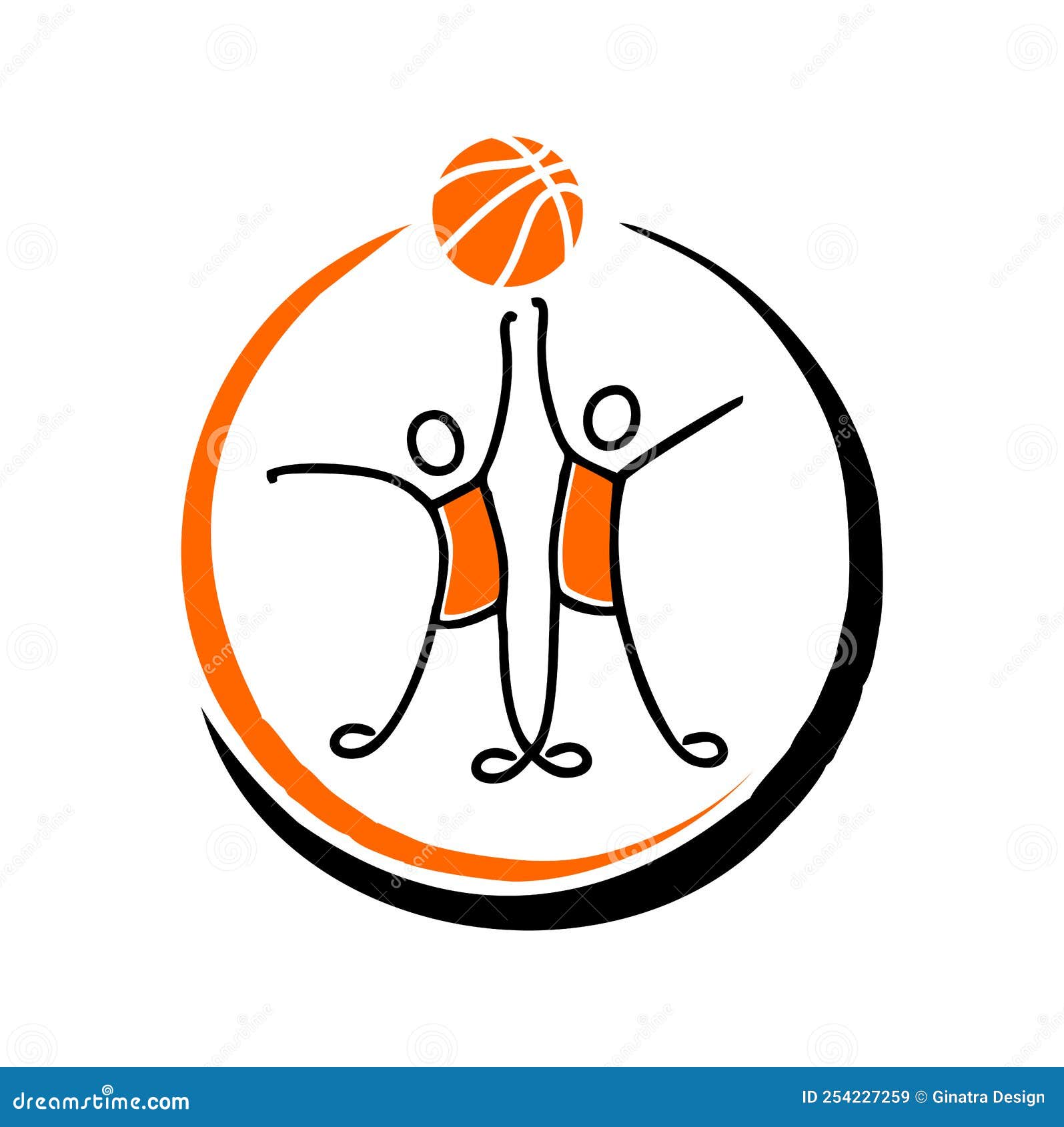 Basketball Stickman Figure Logo Sign Cartoon Vector | CartoonDealer.com ...
