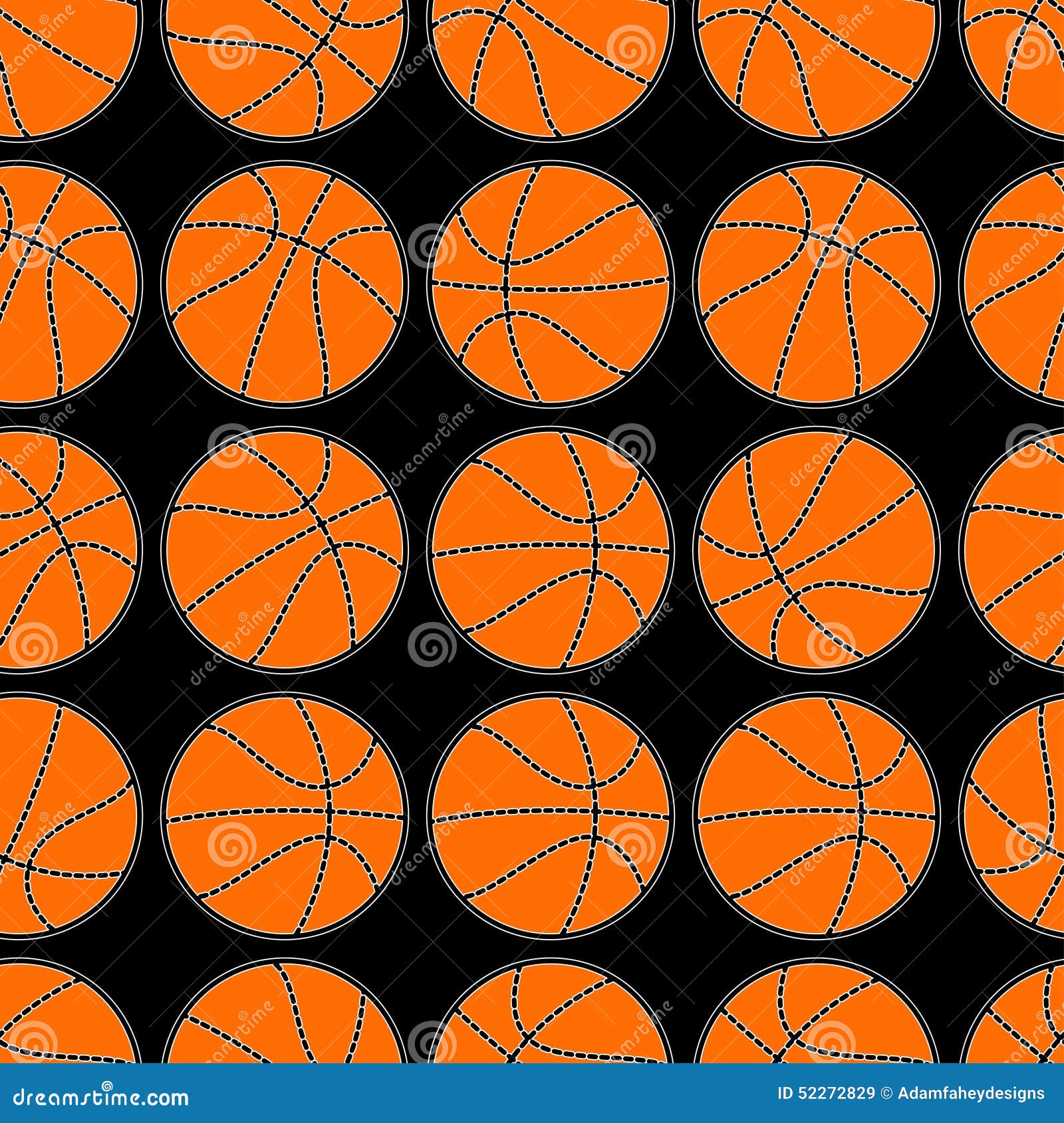 Basketball with Stitching Detail Seamless Pattern Stock Vector ...