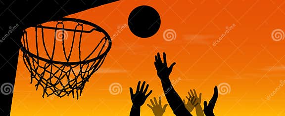 Basketball sunset match stock illustration. Illustration of passion ...