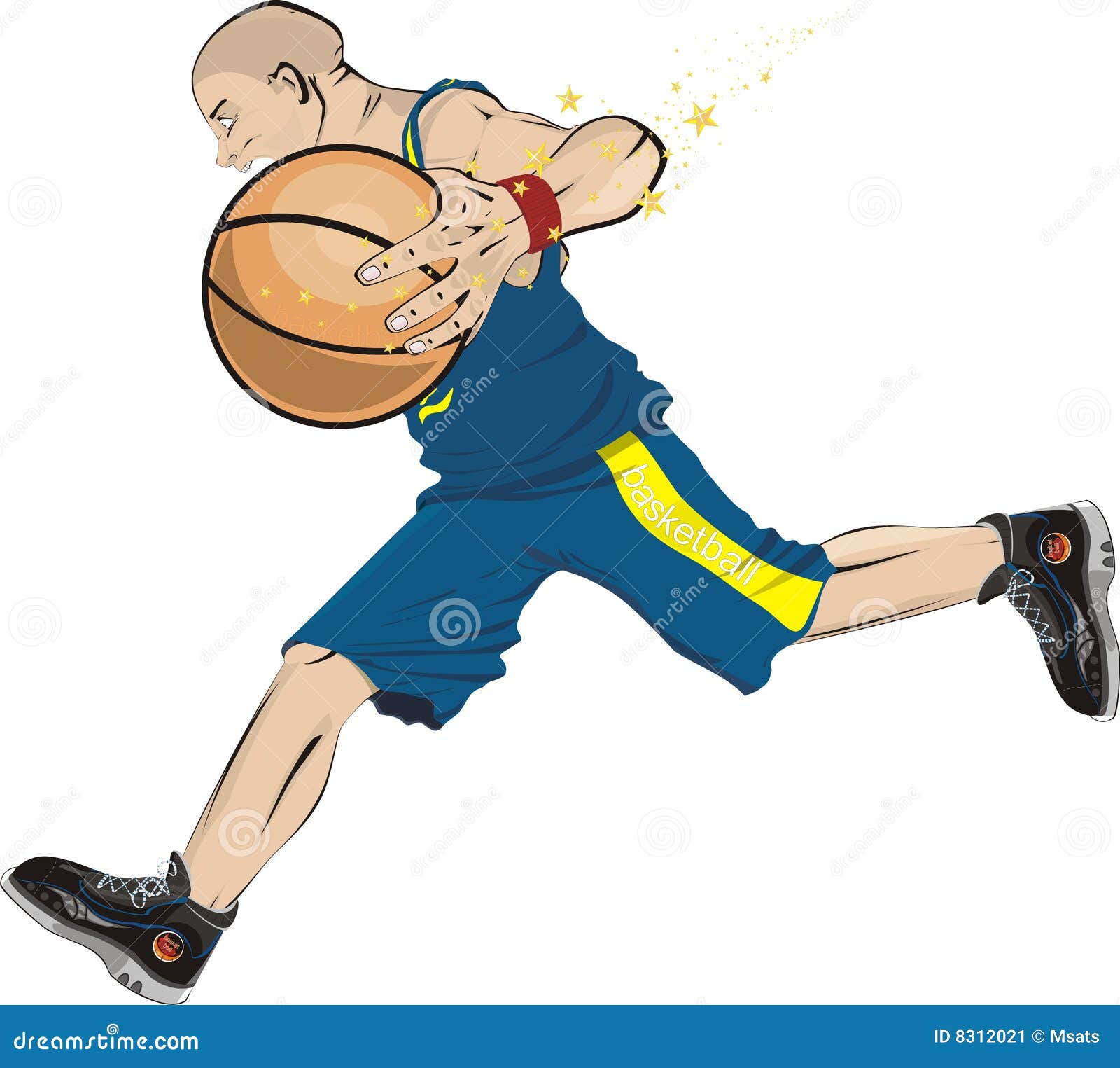 Streetball Or High School Sport Team Badge Cartoon Vector ...