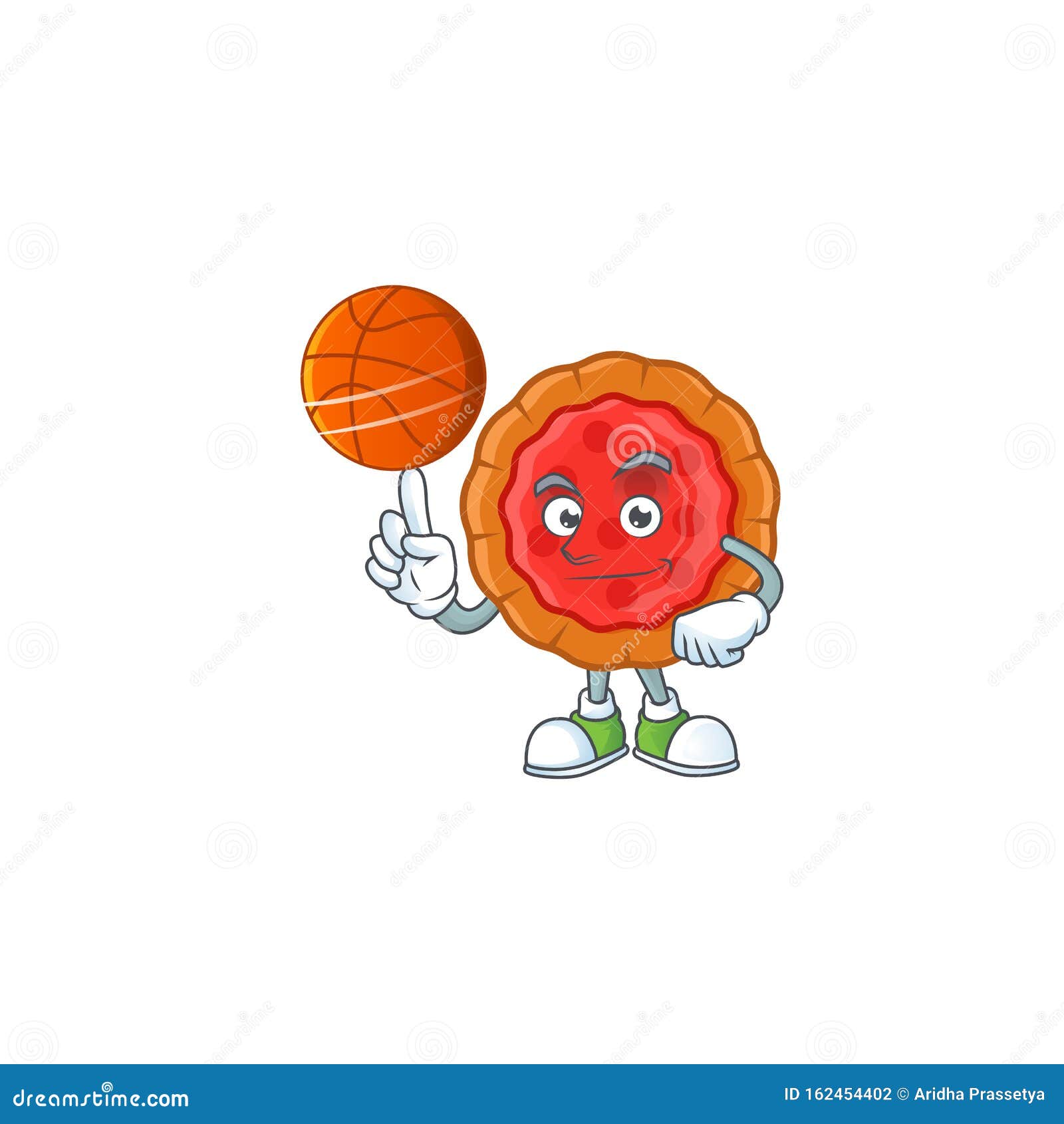 With Basketball Sweet Cherry Pie for Dessert Cake. Stock Vector ...