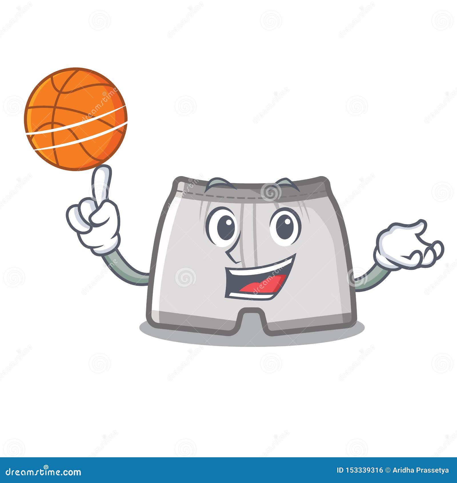 With Basketball Swimming Trunks in the Cartoon Shape Stock Vector ...