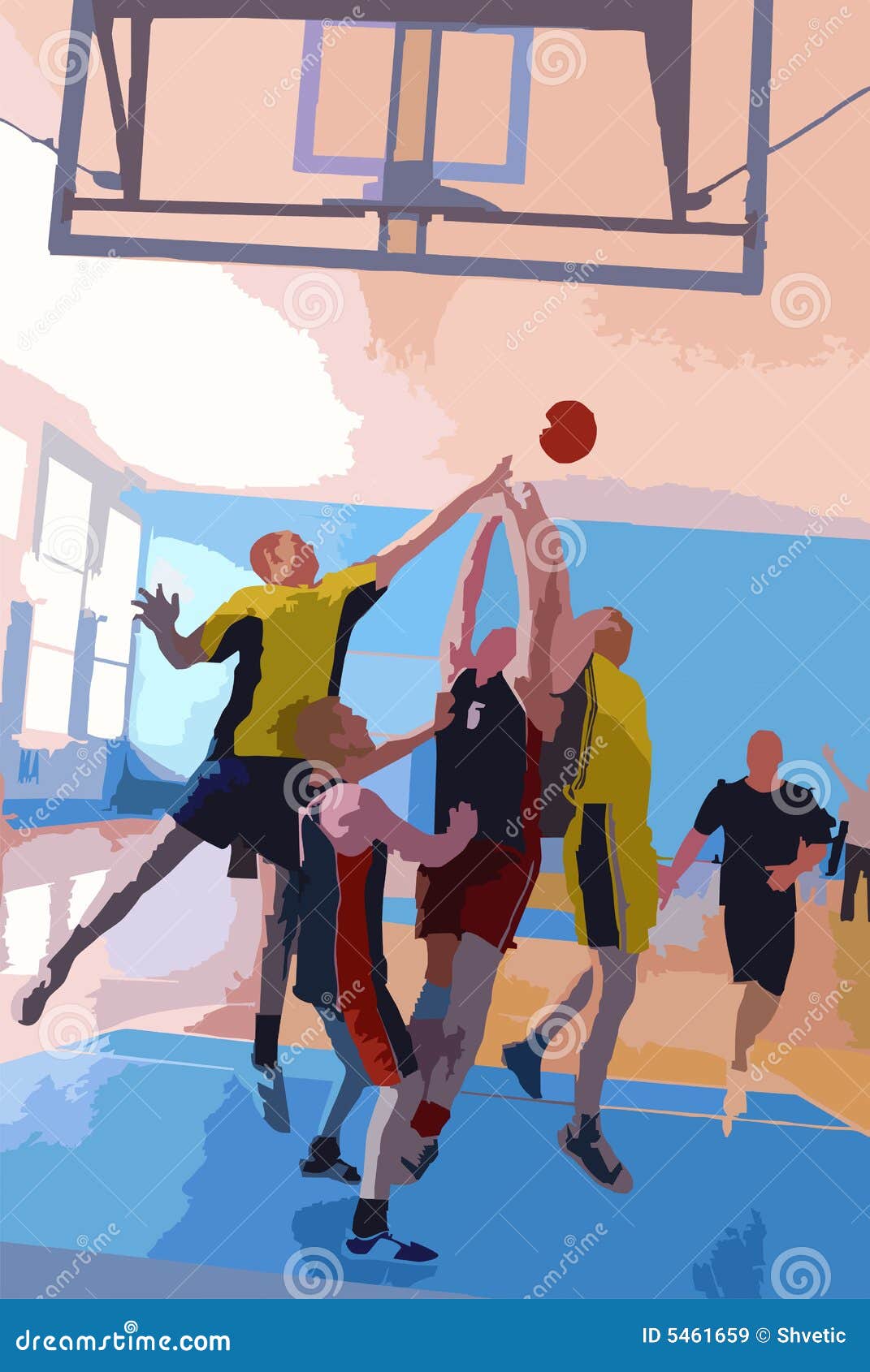 Basketball team stock illustration. Illustration of people - 5461659