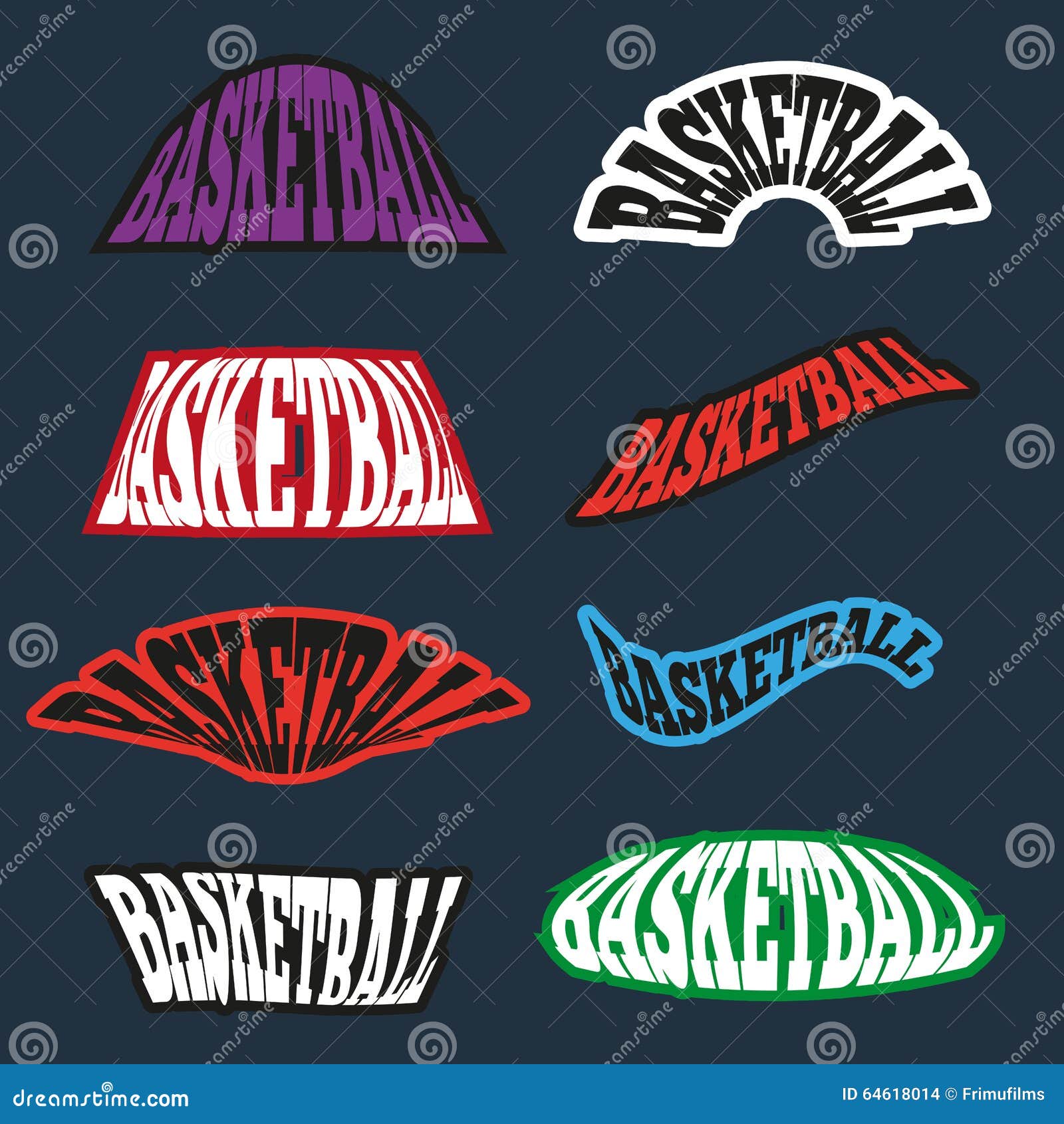 Basketball Text Badges Variations Stock Vector - Illustration of emblem ...
