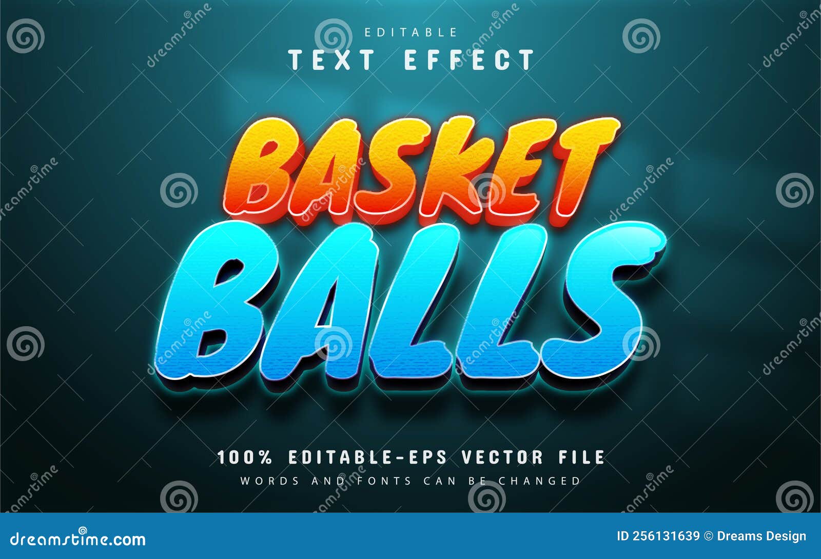 Basketball Text, Gradient Style Text Effect Stock Vector - Illustration ...