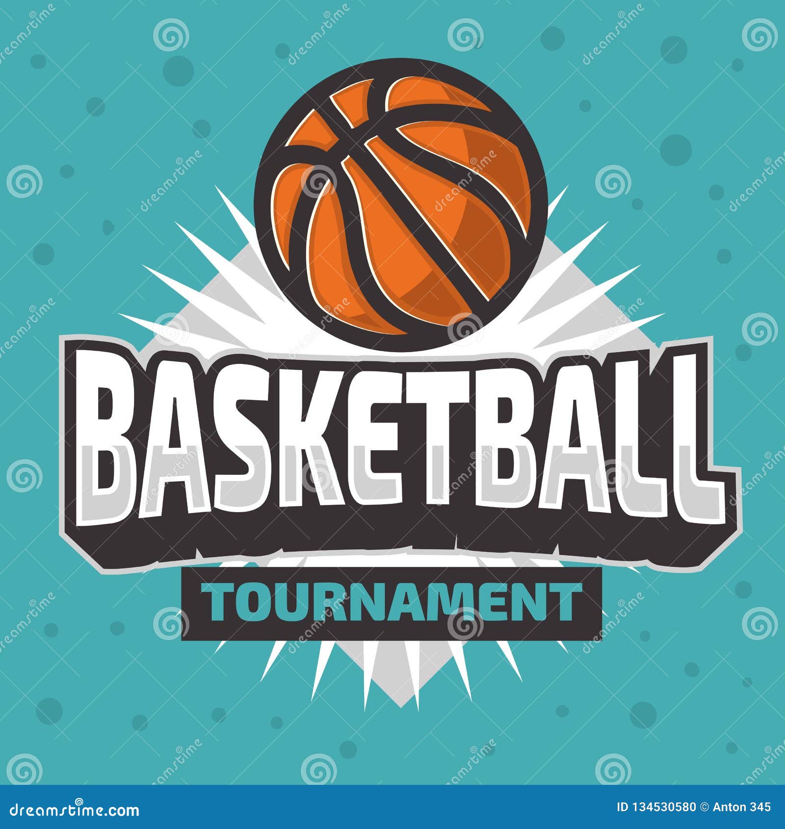 Basketball Themed Logo Emblem Design with Basketball Ball Vector ...