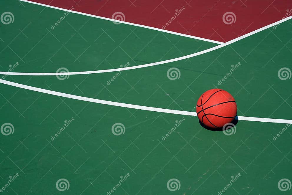 Basketball at Three Point Line Stock Image - Image of orange ...