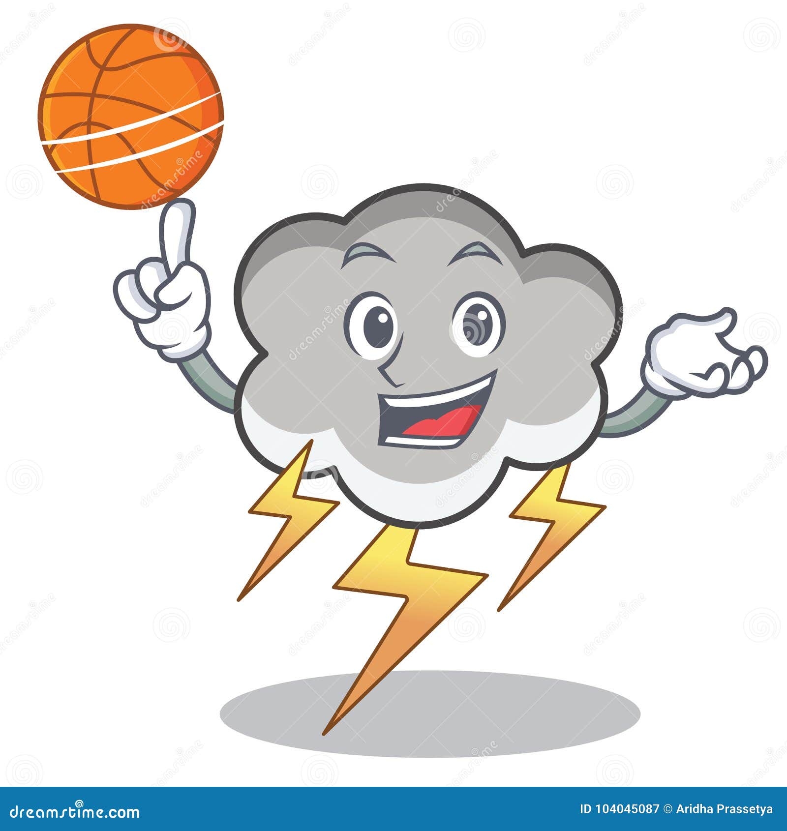 With Basketball Thunder Cloud Character Cartoon Stock Vector ... With Basketball Thunder Cloud Character Cartoon Stock Vector ...