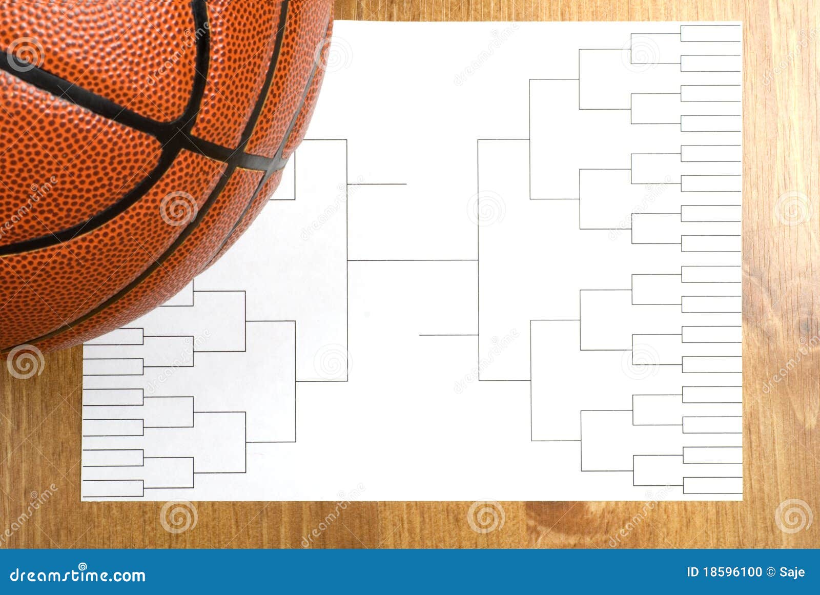 Basketball Tournament Bracket and Basketball Stock Photo - Image of ...