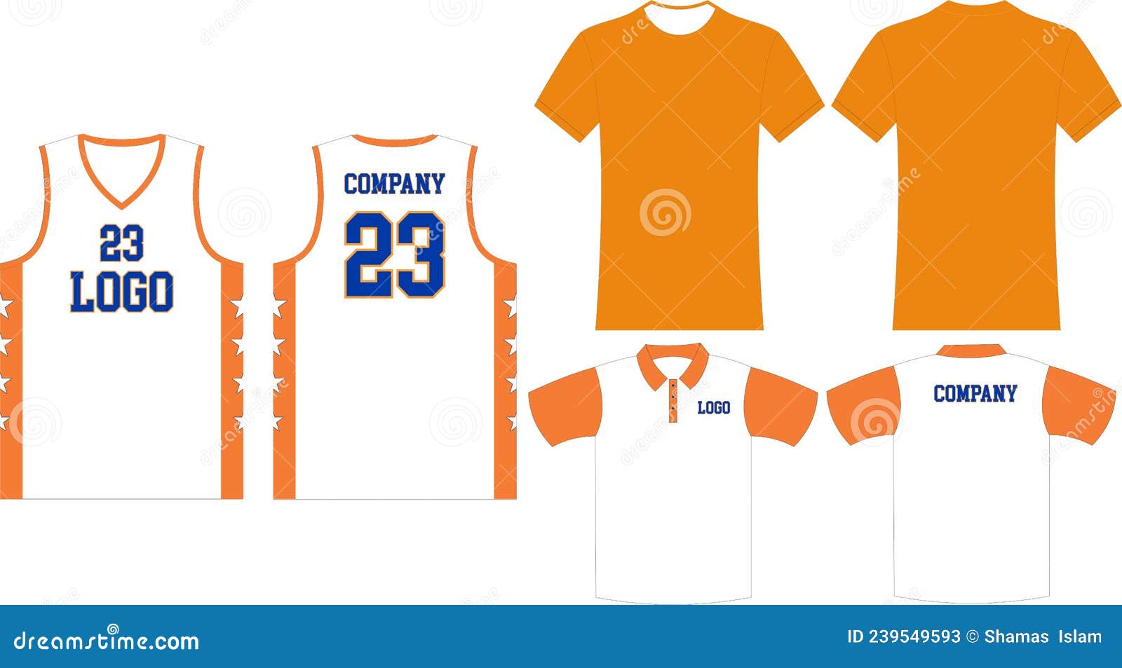 Basketball Uniform Jerseys Front And Back View Mock Ups Templates ...