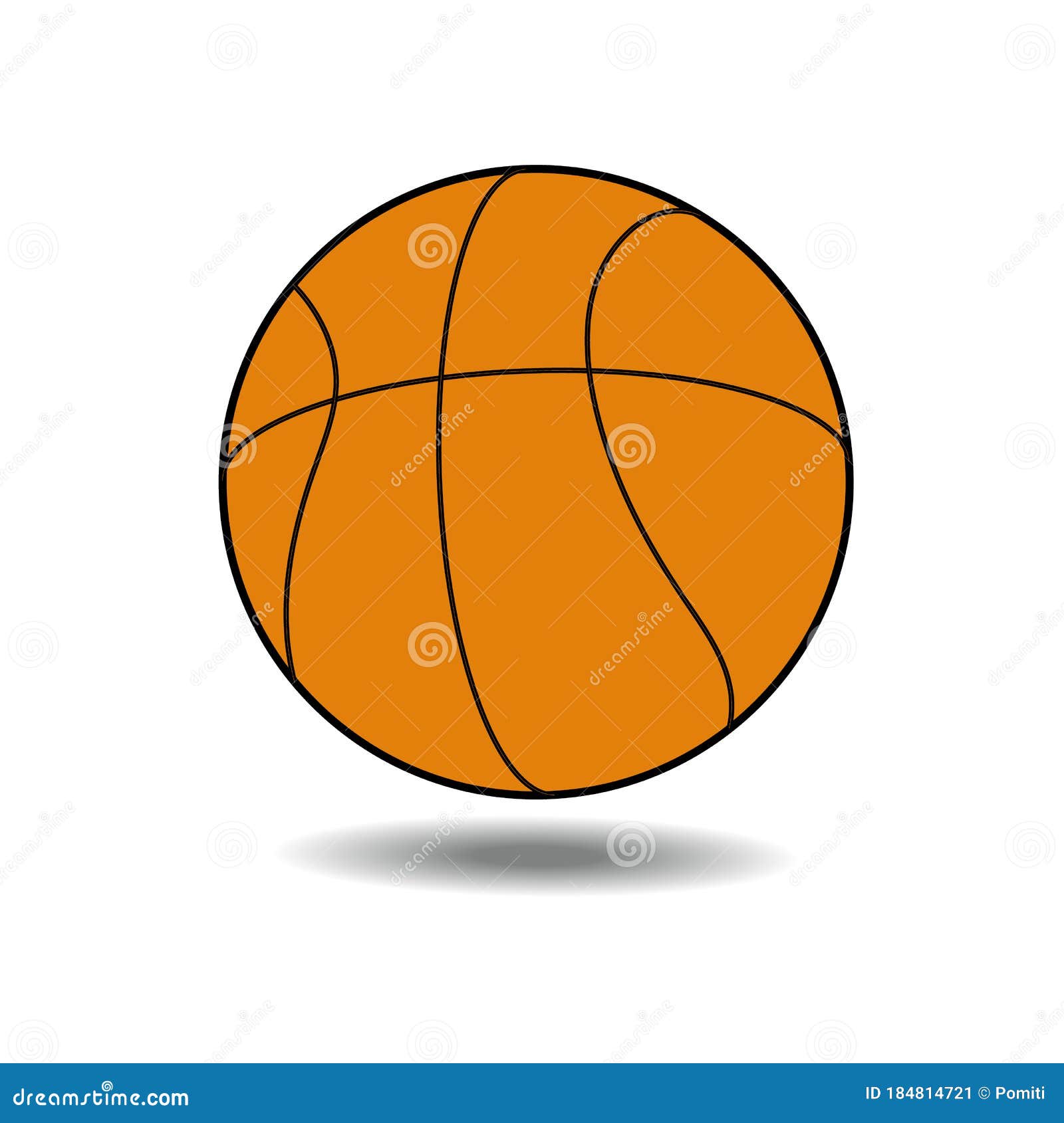 Basketball on White Background, Isolated Image Stock Vector ...