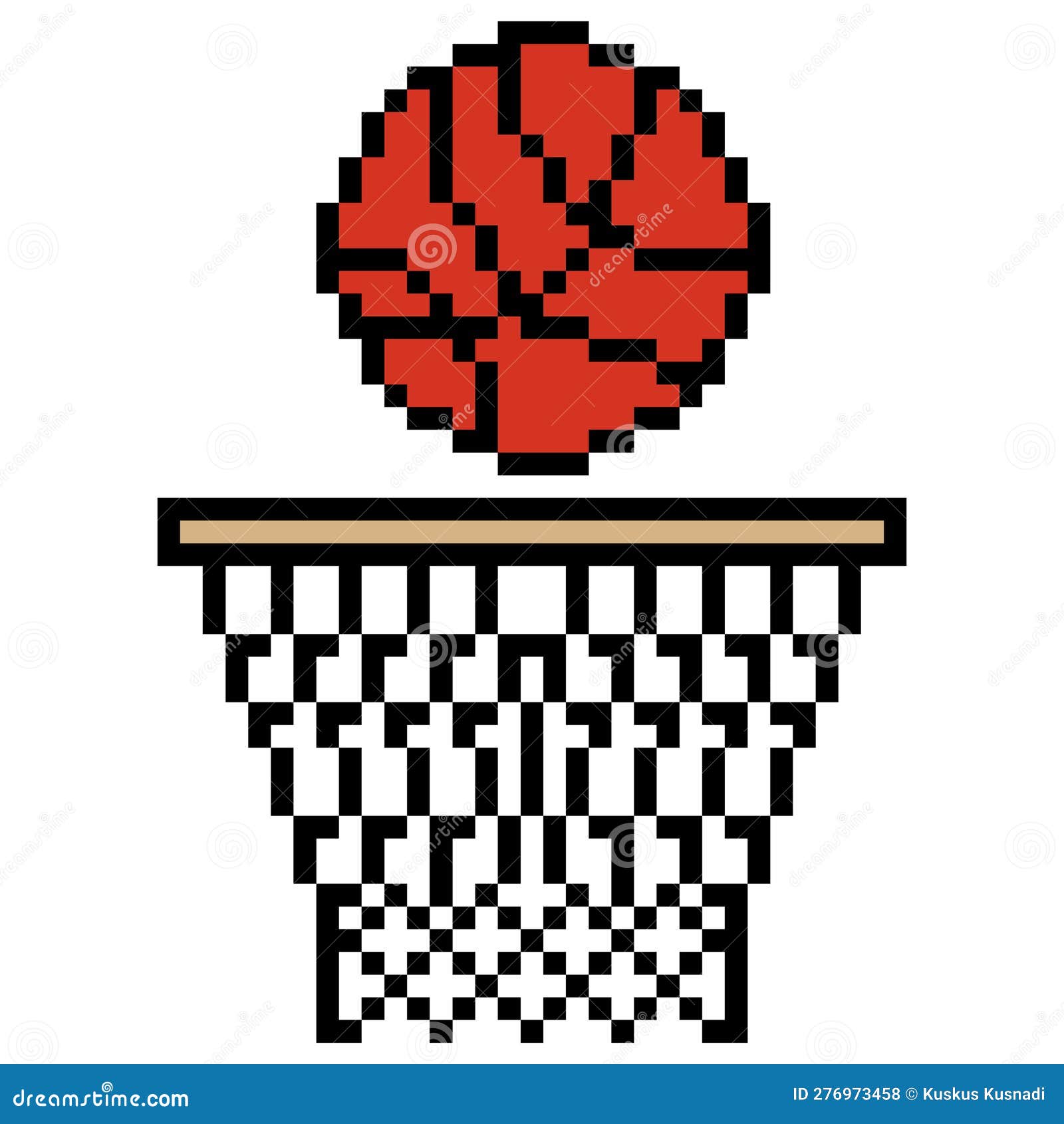 Basketball In Pixel Art Style.Basketball Vector Illustration. Pixelart ...