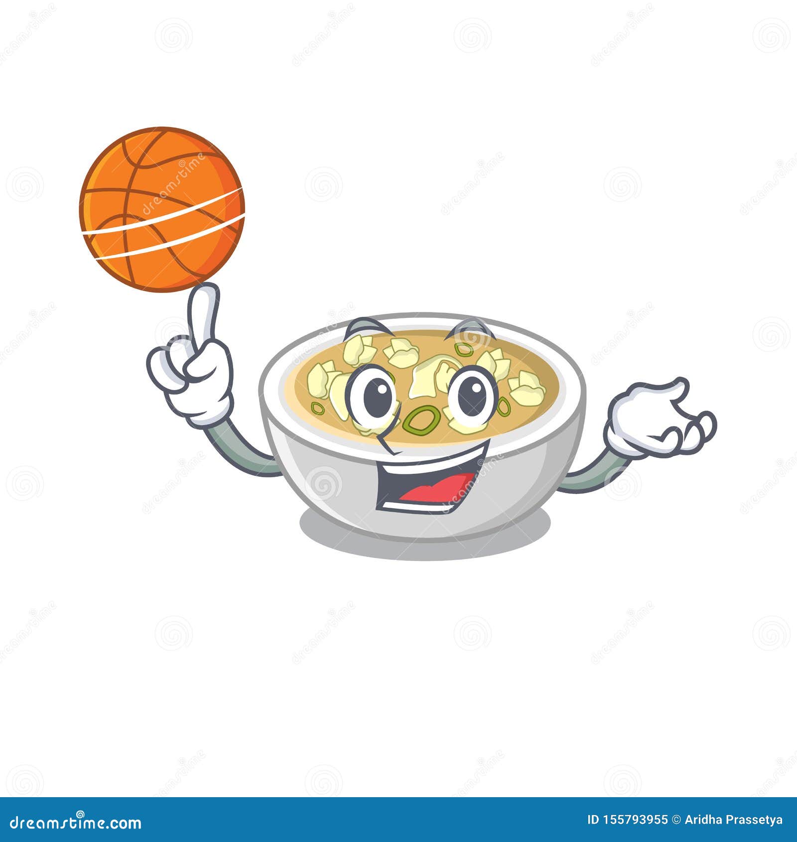 With Basketball Wonton Soup in the Mascot Shape Stock Vector ...