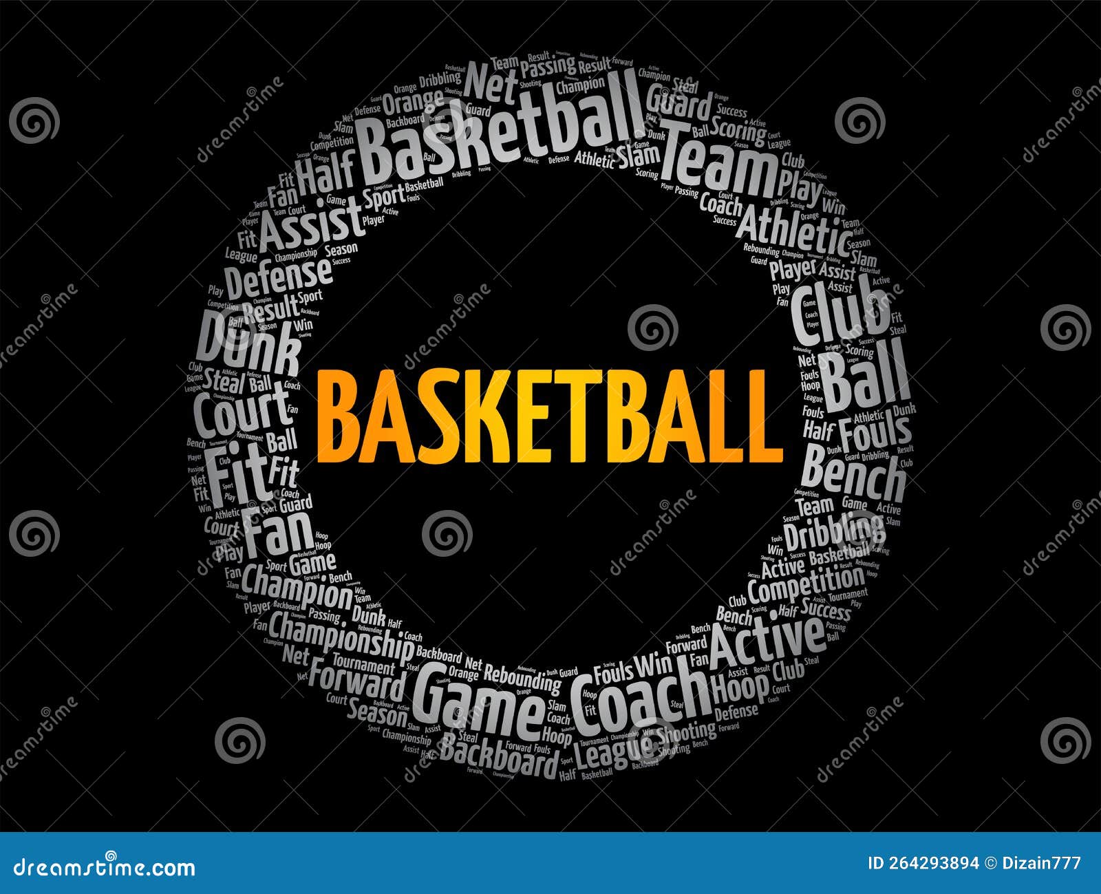 Basketball Word Cloud Collage, Sport Concept Background Stock ...