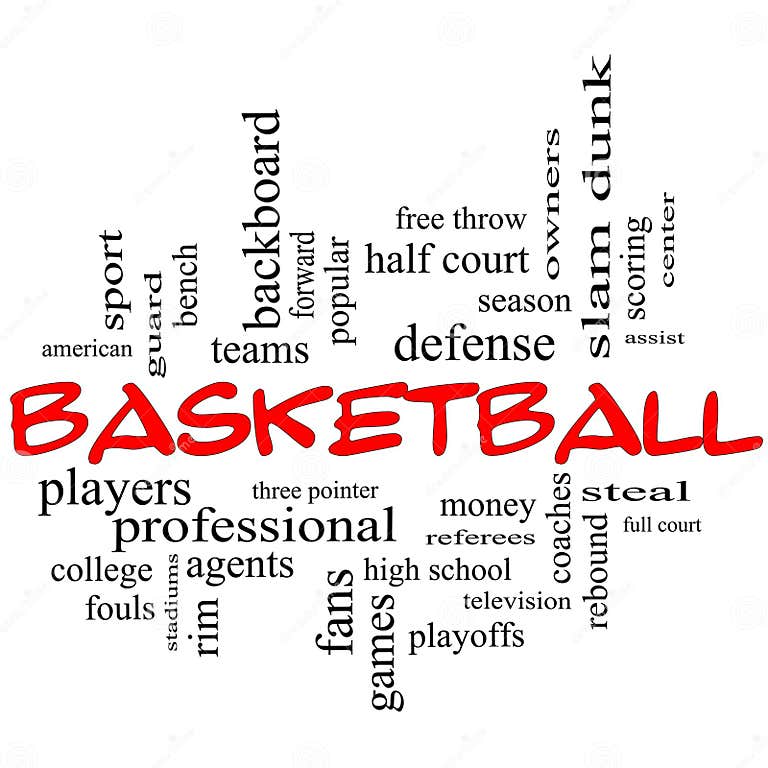 Basketball Word Cloud Concept in Red Caps Stock Illustration ...