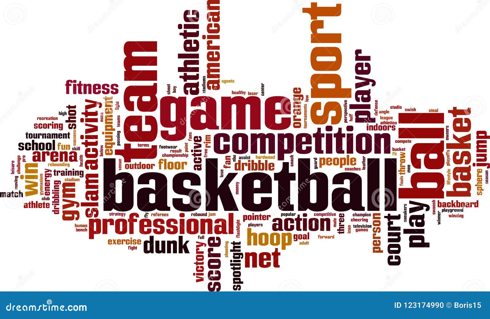 Basketball word cloud stock illustration. Illustration of king - 123174990