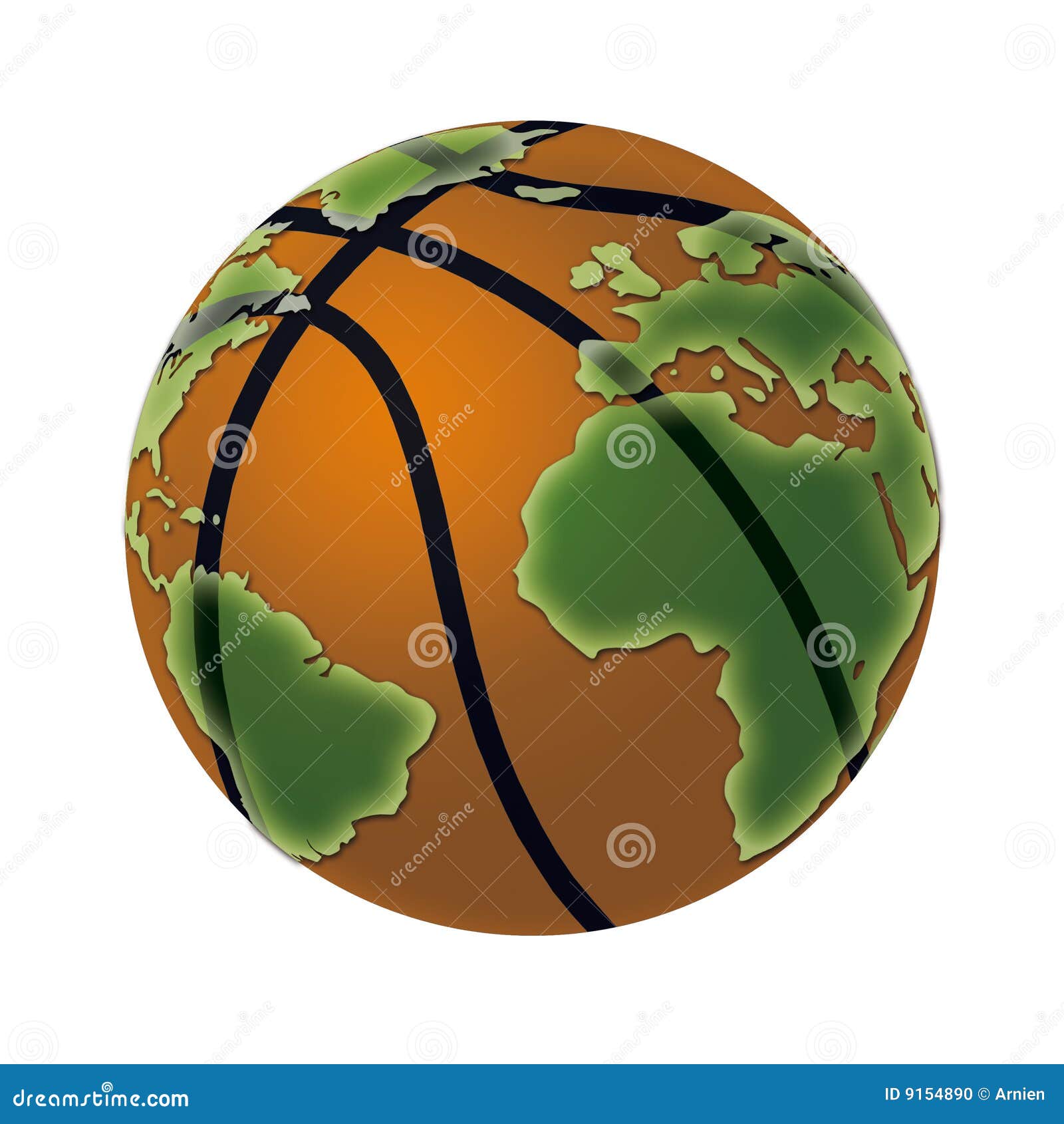 World Map Basketball Ball Vector Illustration | CartoonDealer.com #13009832