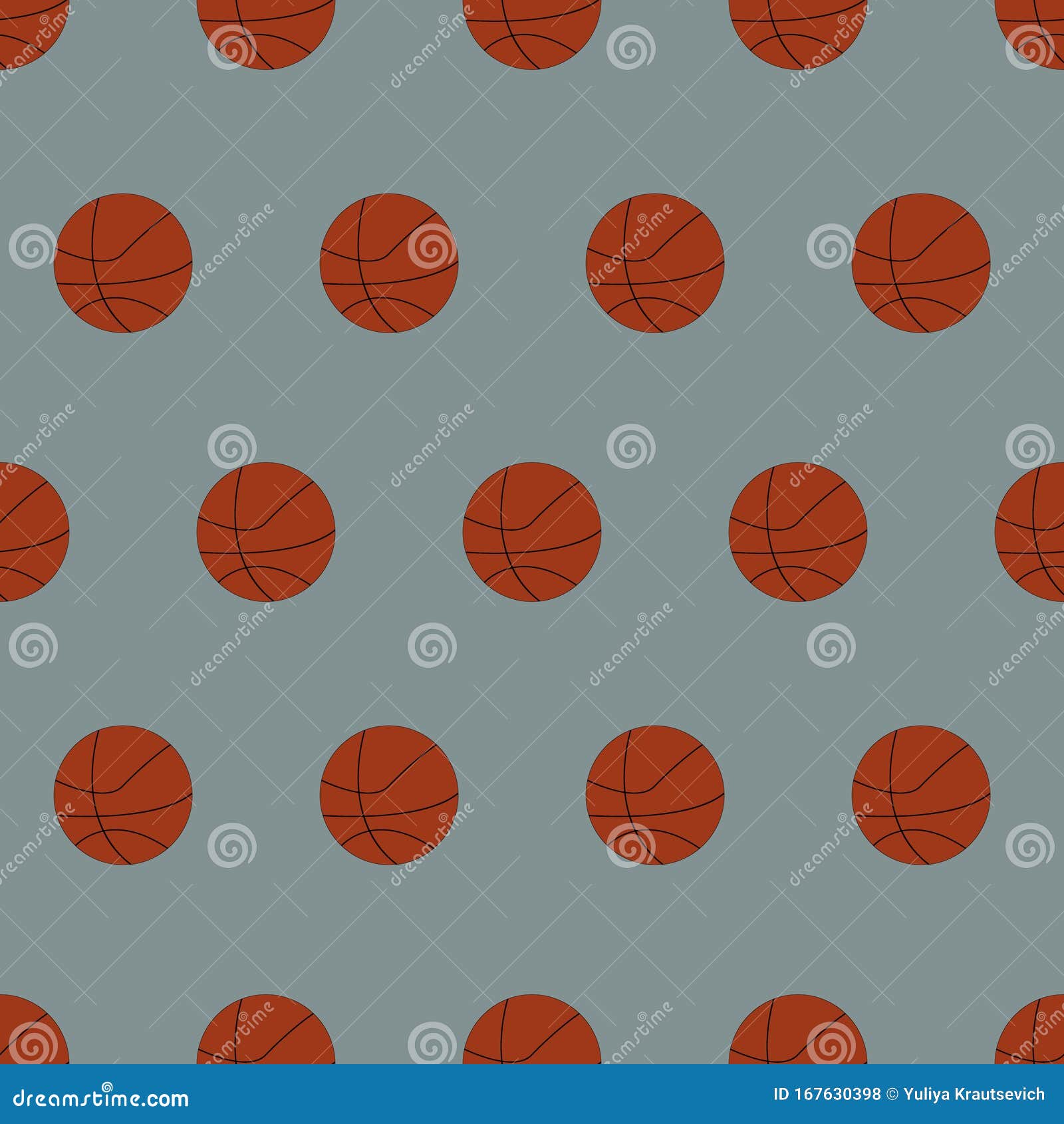 Basketballs Seamless Pattern. Vector Illustration Stock Vector ...