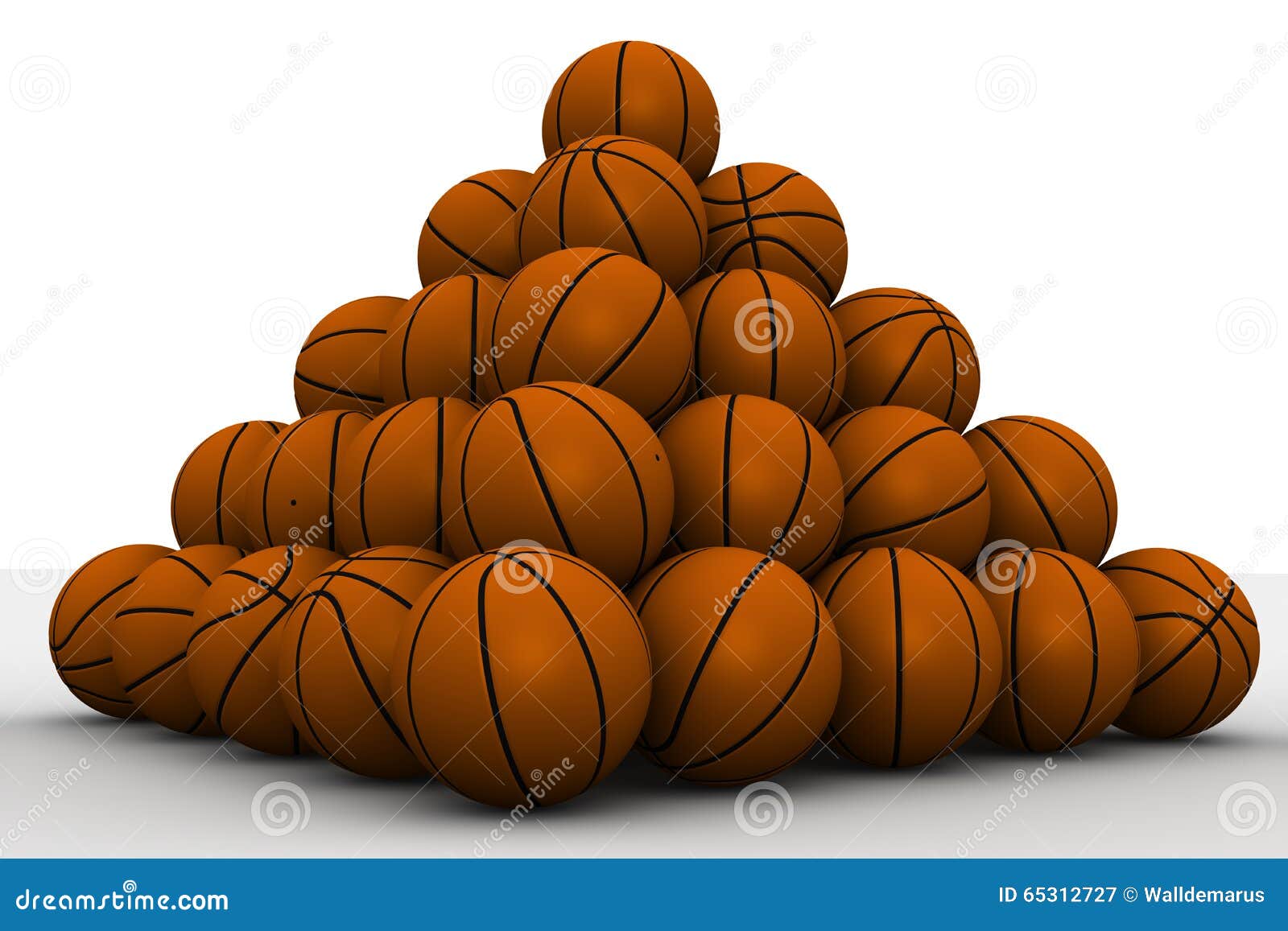 Basketballs Stacked Pyramid Stock Illustration - Illustration of ...