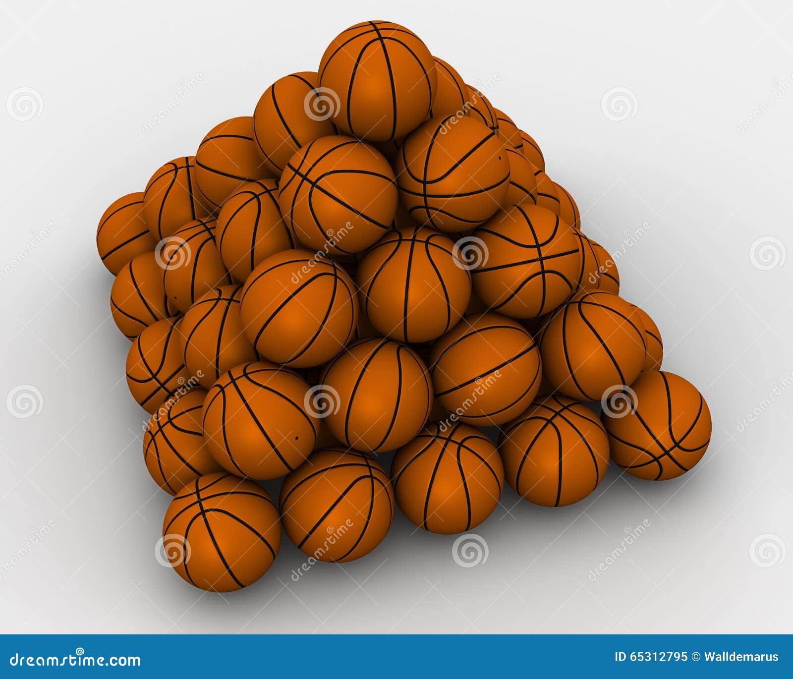 Basketballs Stacked Pyramid Stock Illustration - Illustration of ...