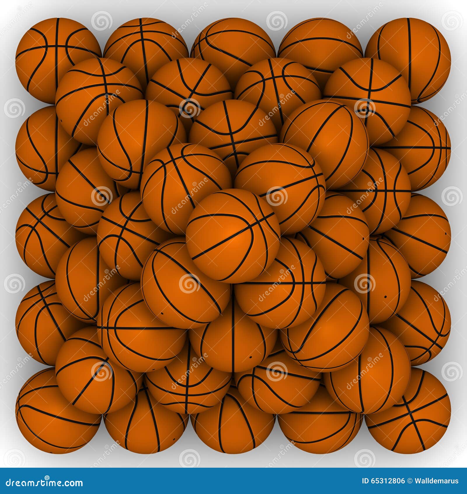Basketballs Stacked Pyramid Stock Illustration - Illustration of white ...