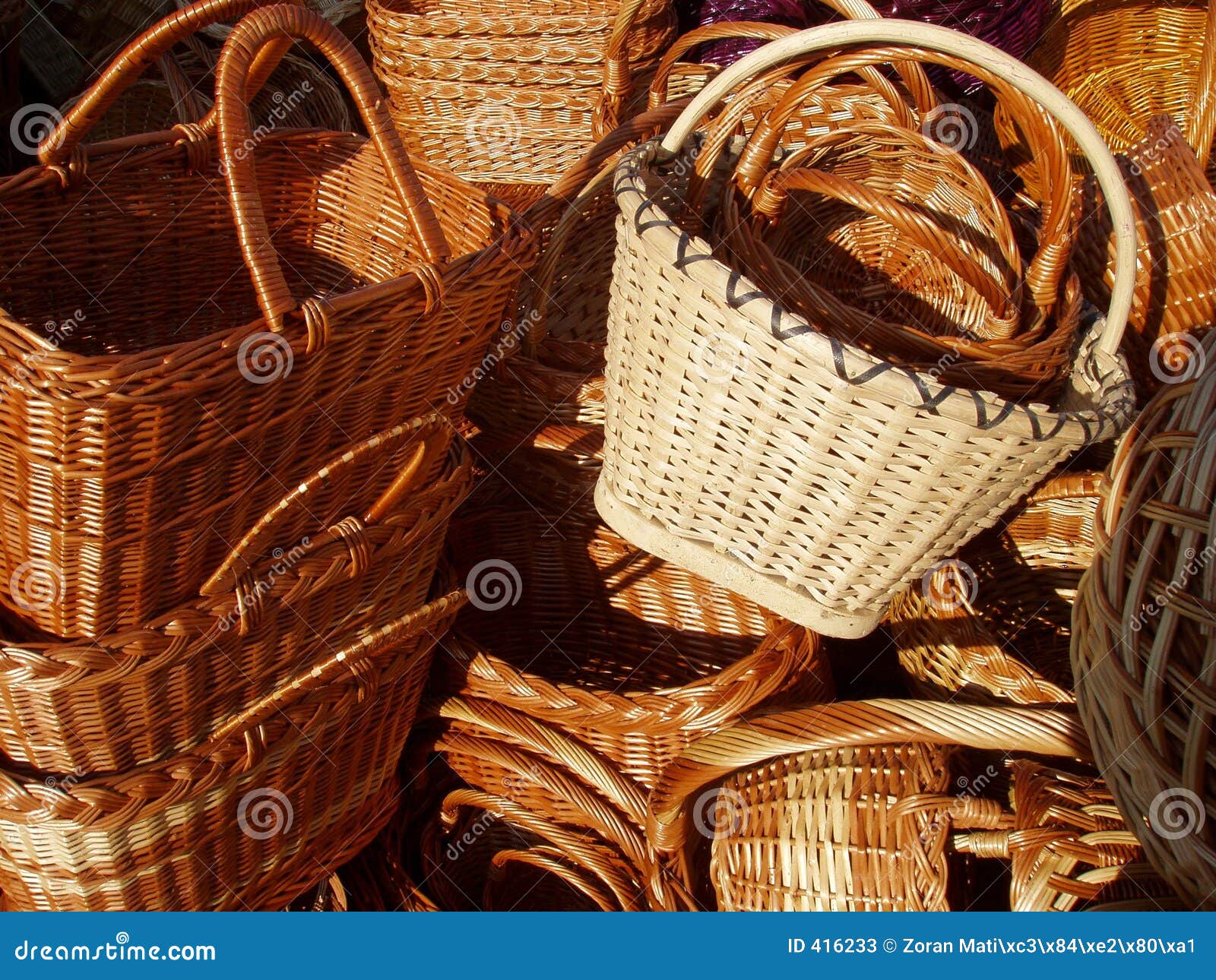 Baskets stock image. Image of market, shop, carry, pile - 416233