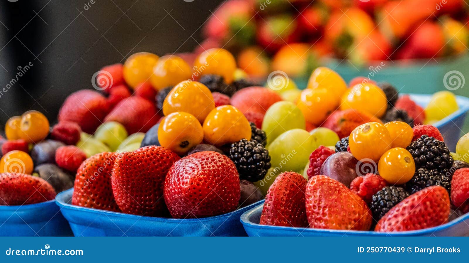 Baskets of Berries stock image. Image of juicy, containers - 250770439