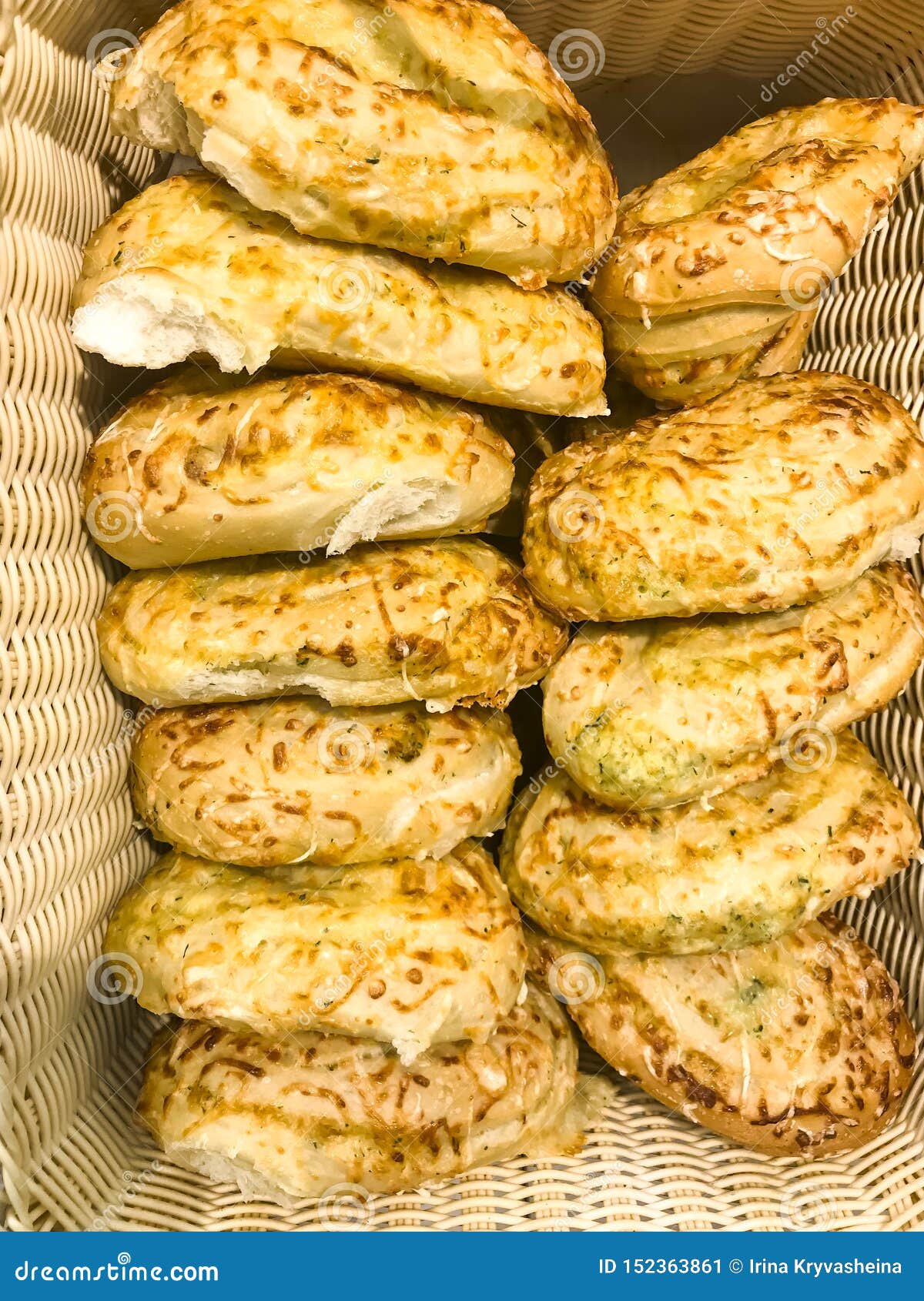 Baskets with Buns, Bread and Cakes in Store Stock Image - Image of ...