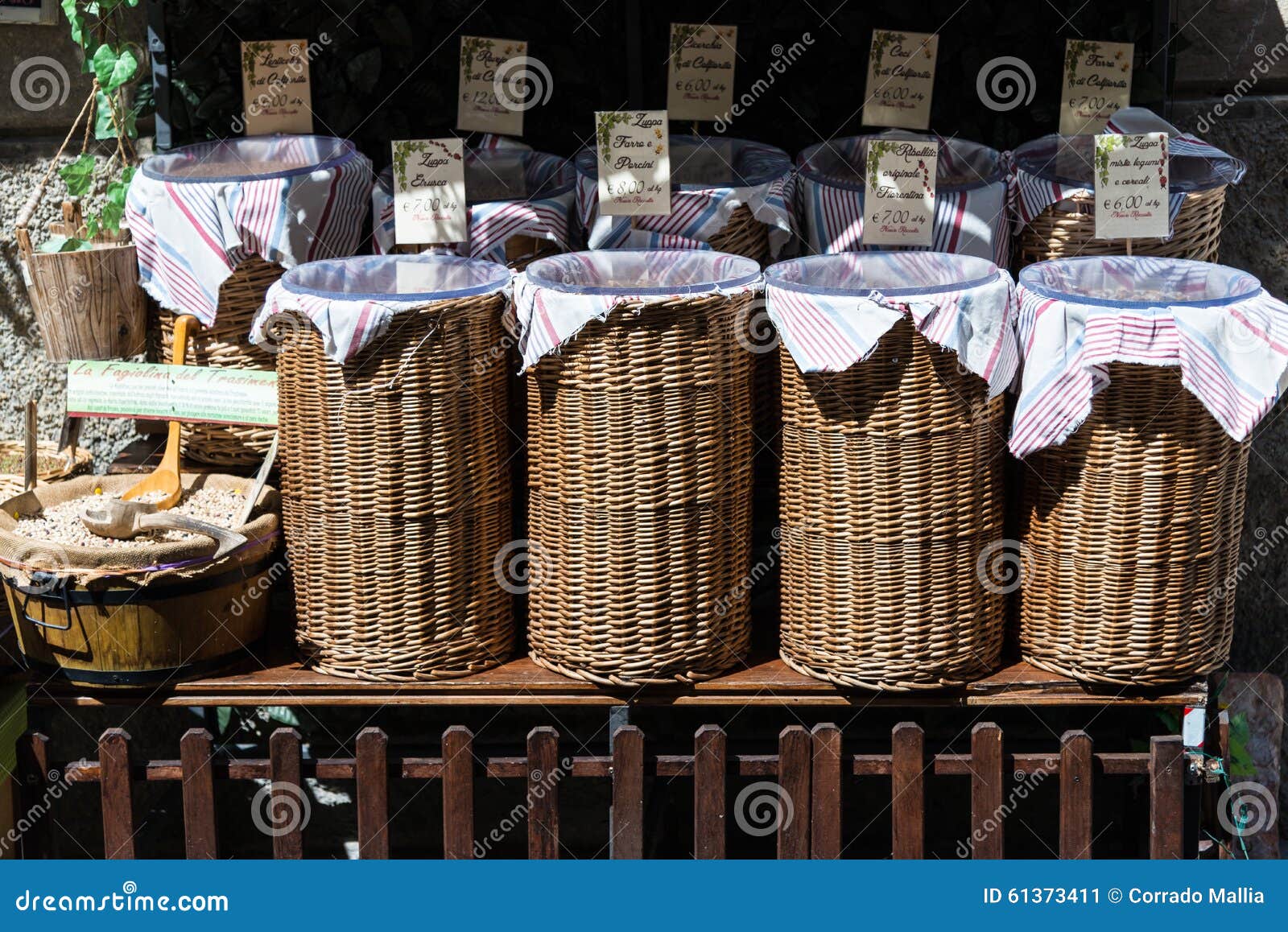 Baskets of Dried Beans in Market Stock Image - Image of tourism, legume ...