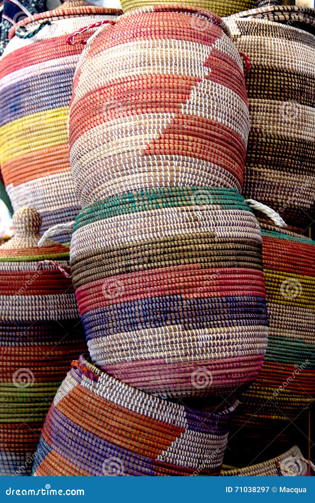 Baskets - Fabric- Handmade - Colored Stock Image - Image of color ...