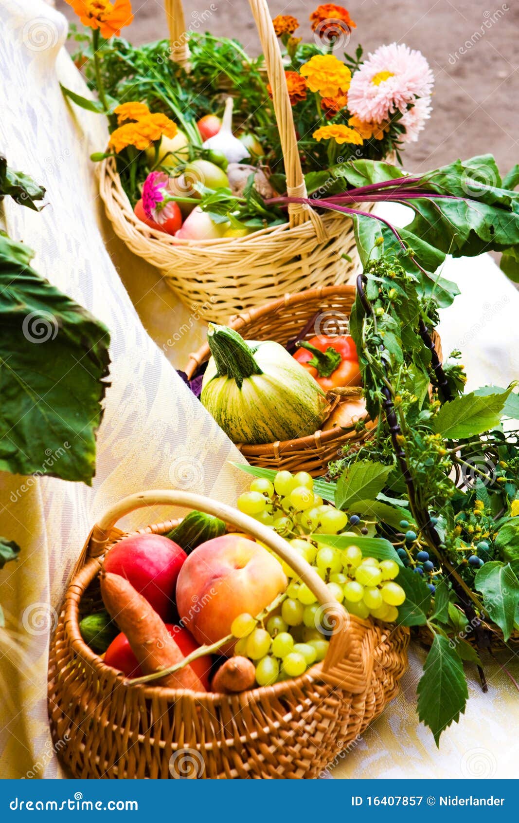 Baskets with food stock image. Image of amplitude, healthy - 16407857