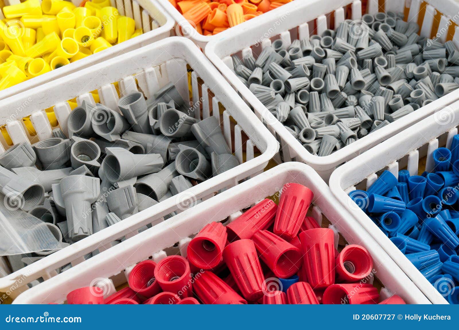 Baskets of Multi-colored Wire Nuts Stock Image - Image of display ...
