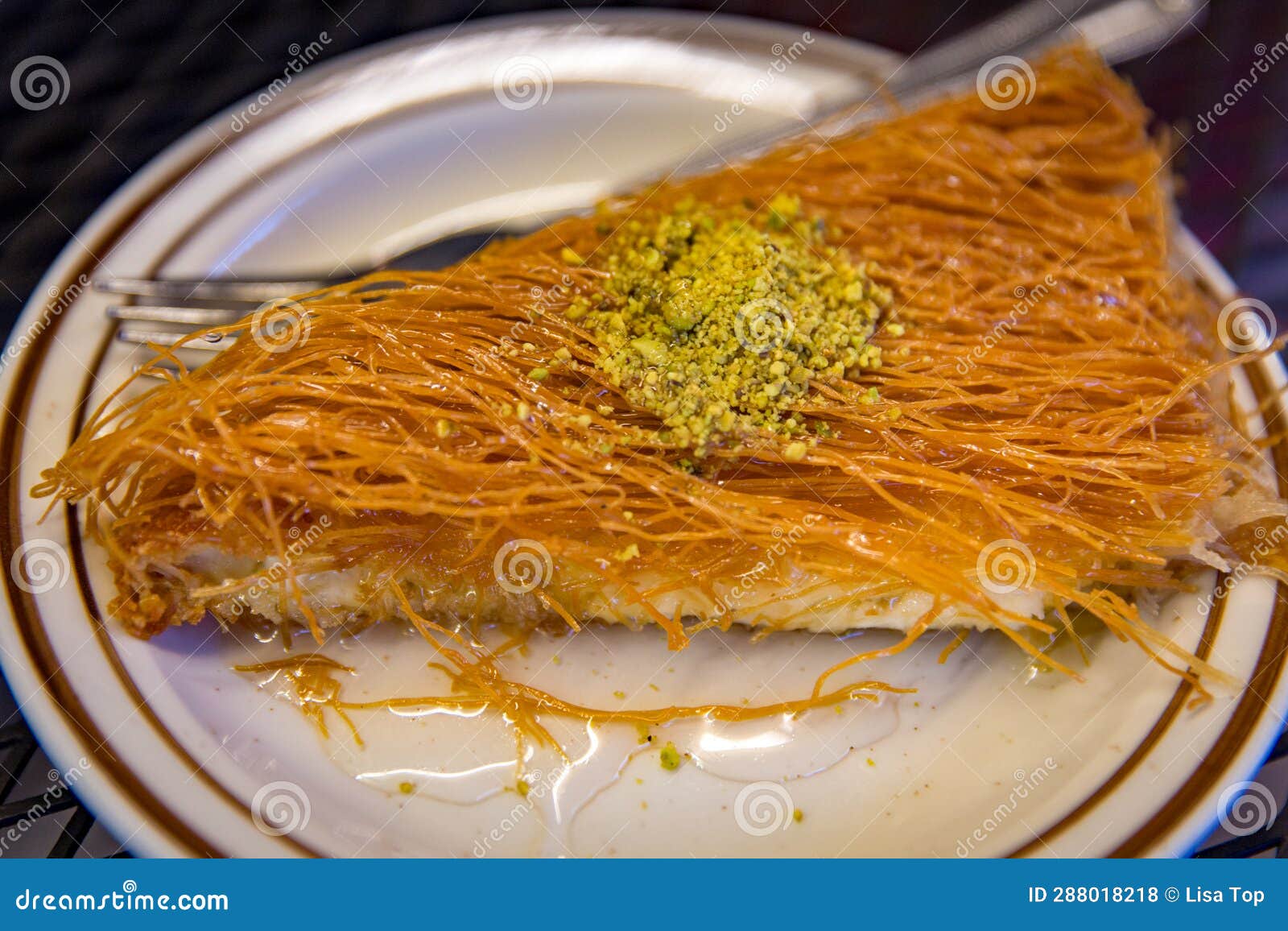 Basma Ashta Dessert stock photo. Image of kunefe, nuts - 288018218