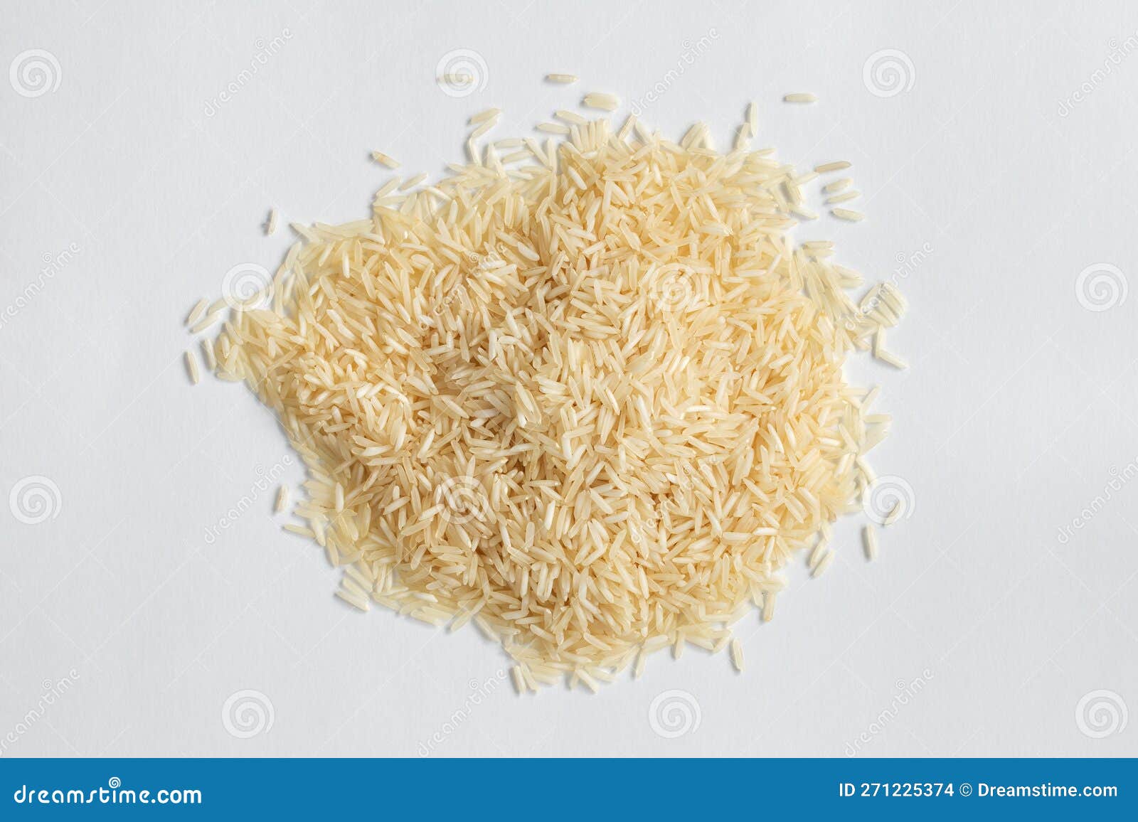 Basmati Long Rice on White Background Stock Photo - Image of rice ...