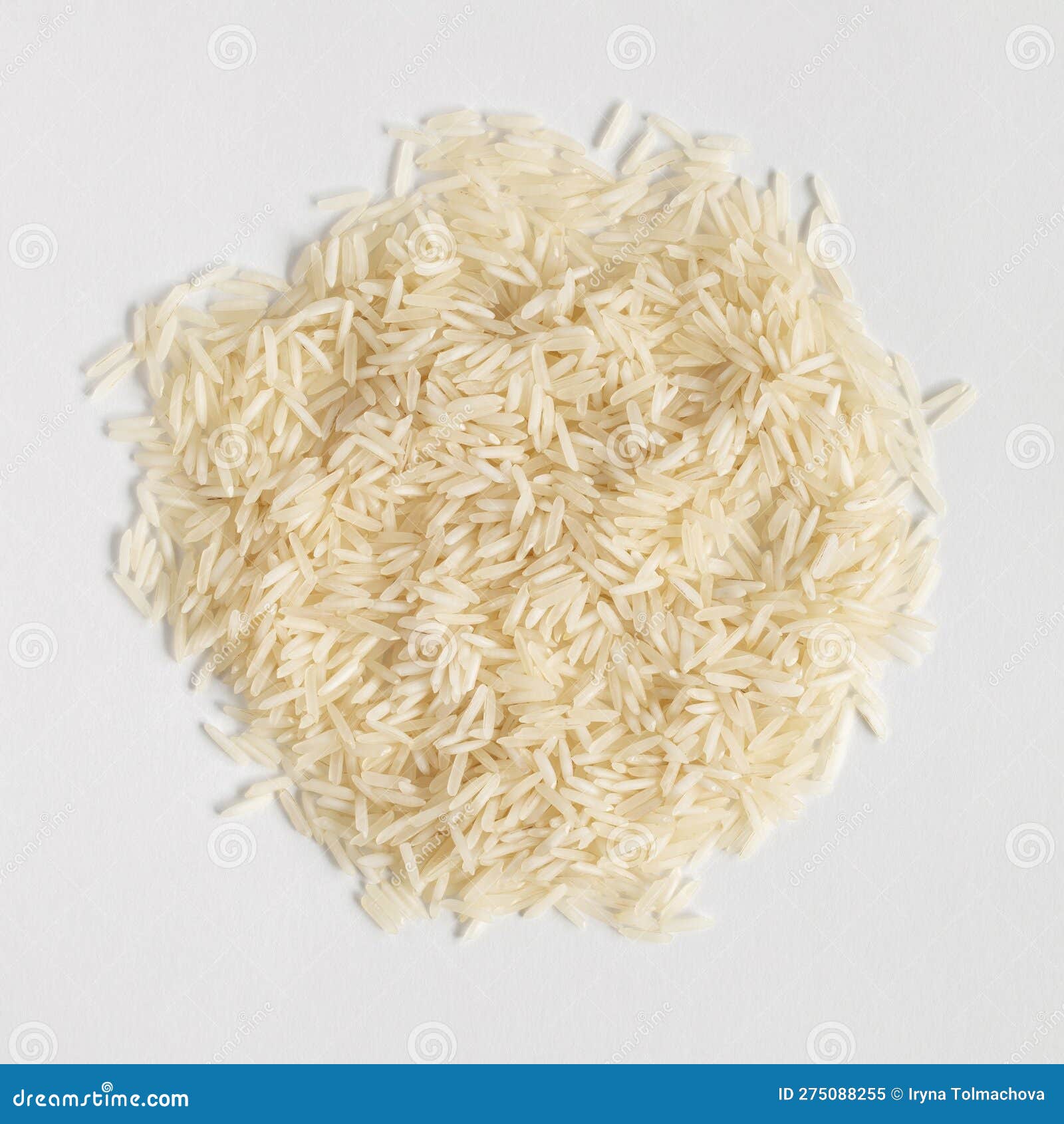 Basmati Long Rice on White Background Stock Image - Image of uncooked ...