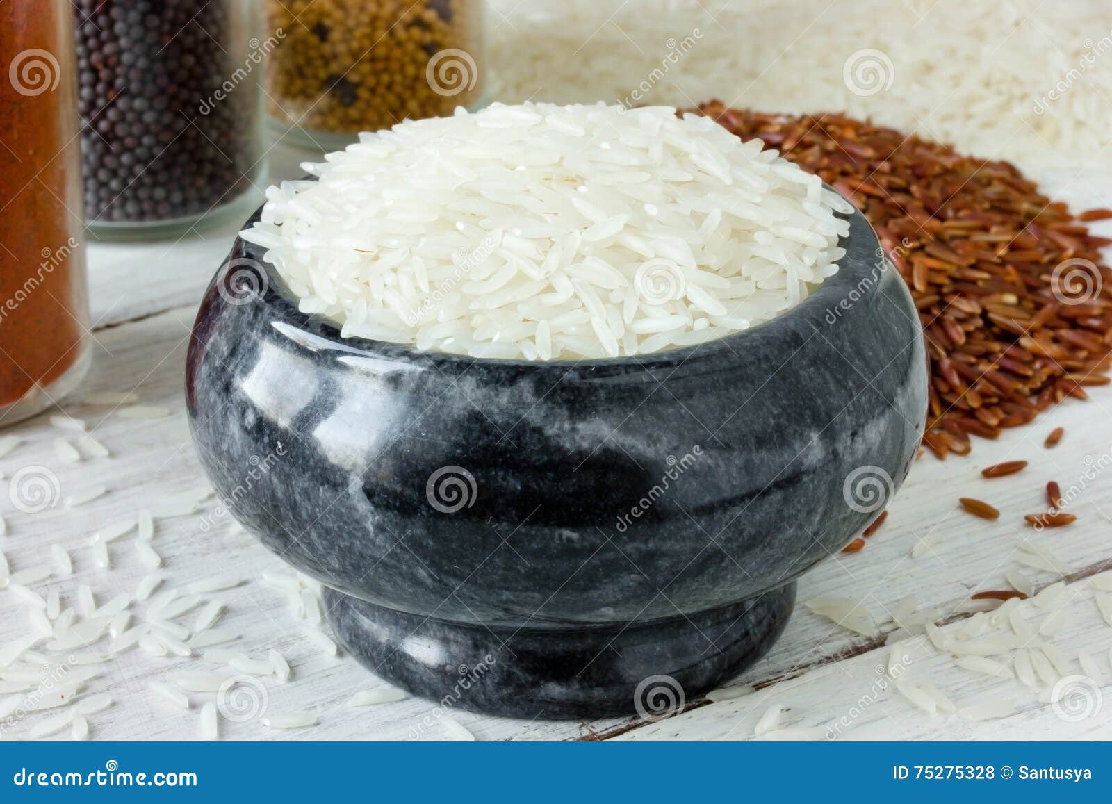 Basmati rice in a bowl stock photo. Image of cuisine - 75275328