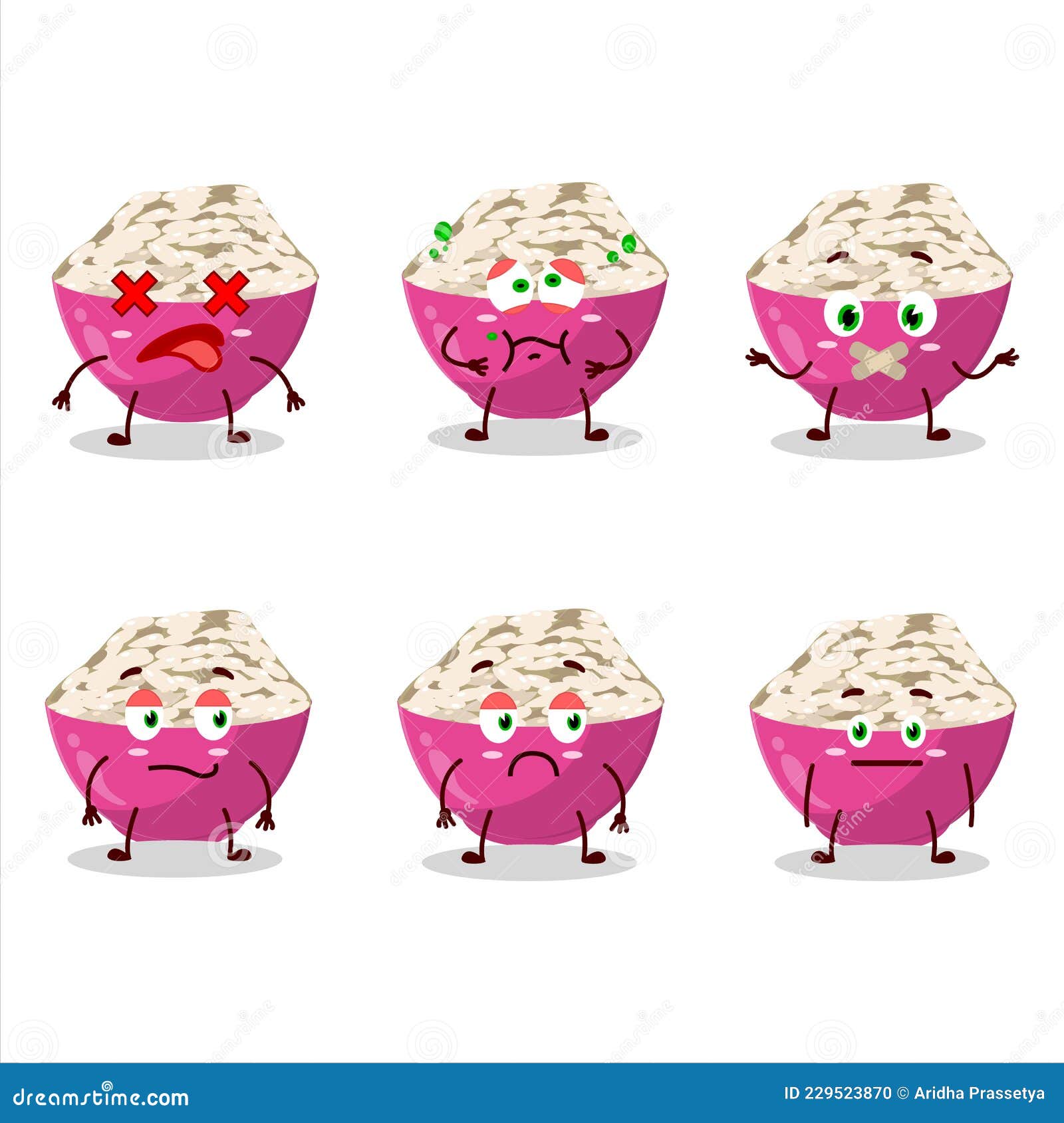 Basmati Rice Cartoon Character with Nope Expression Stock Vector ...