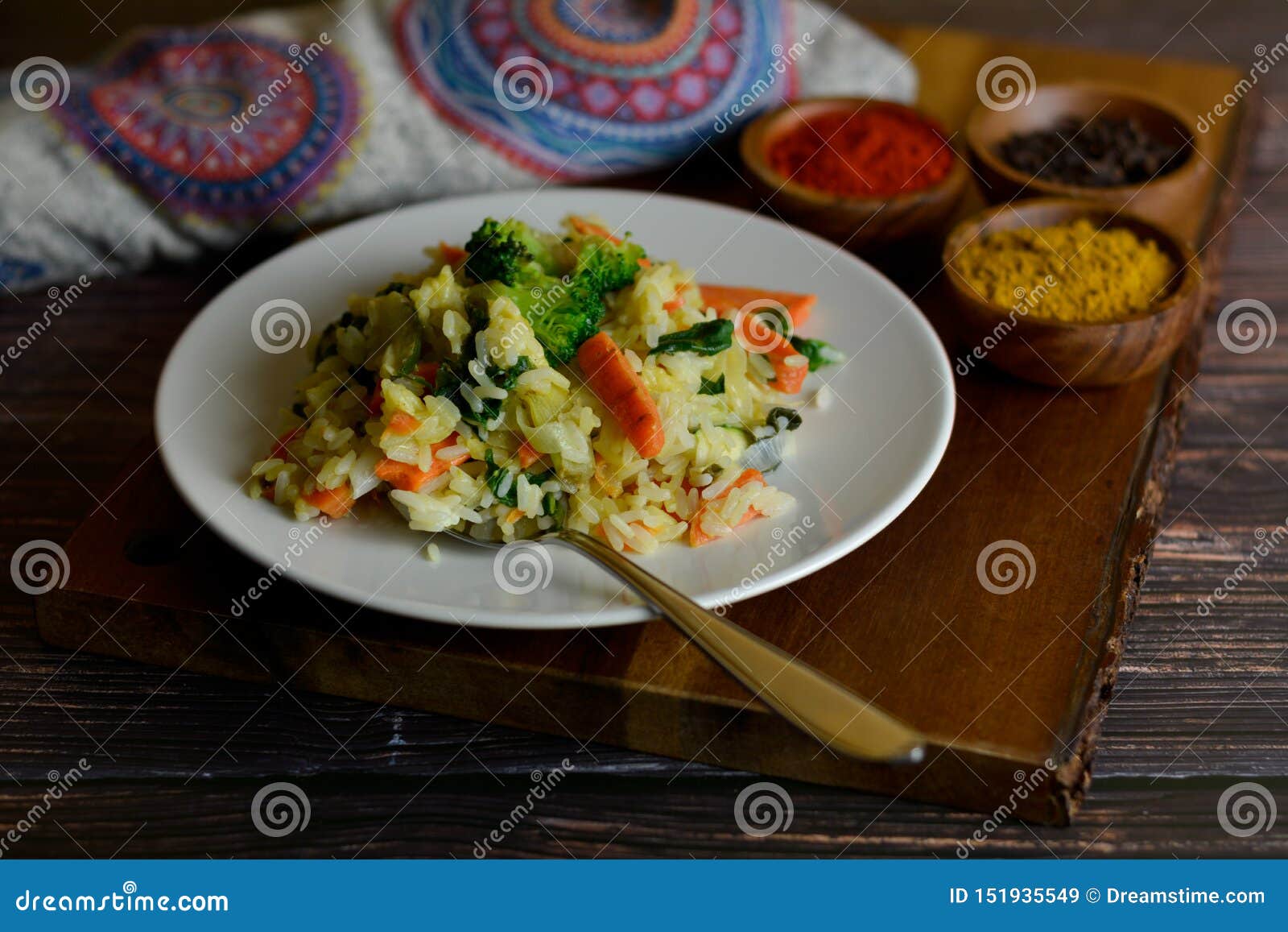 Basmati Rice with Curry and Vegetables Stock Image - Image of indian ...
