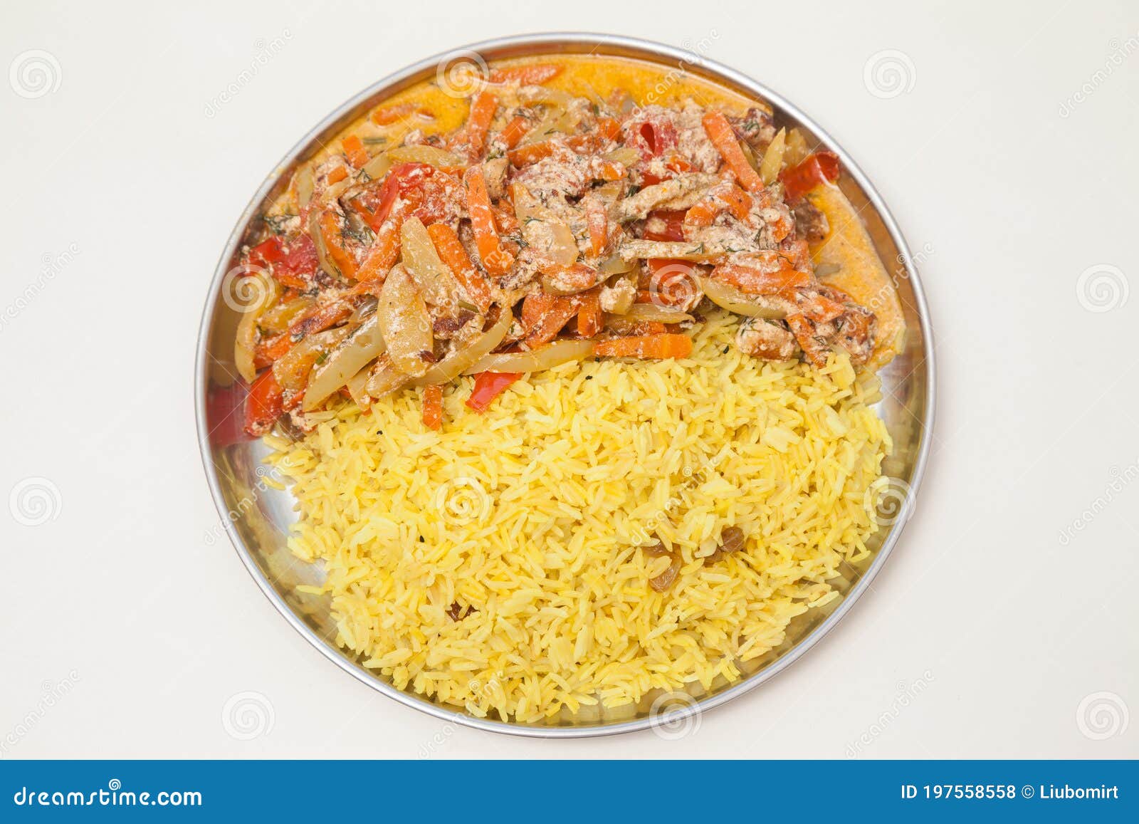Basmati rice plate stock photo. Image of fresh, dinner - 197558558