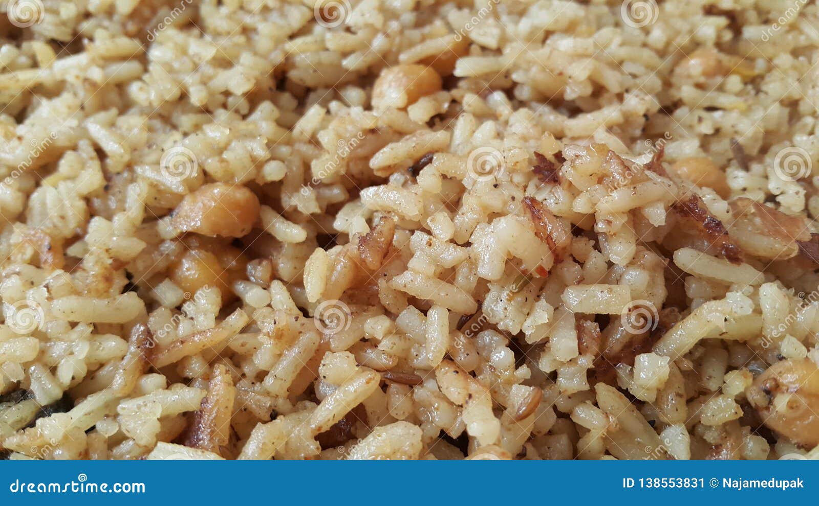 Basmati Rice Pulao or Pulav with Chana, or Vegetable Rice Stock Image ...