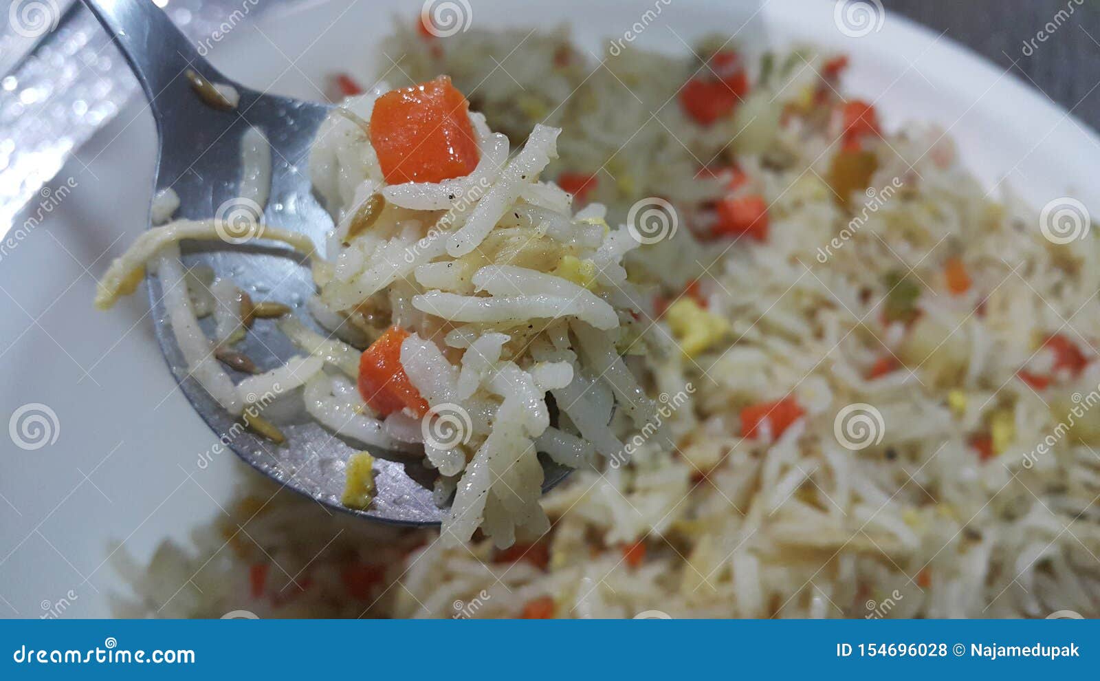 Basmati Rice Pulao or Pulav with Peas, or Vegetable Rice Stock Photo ...