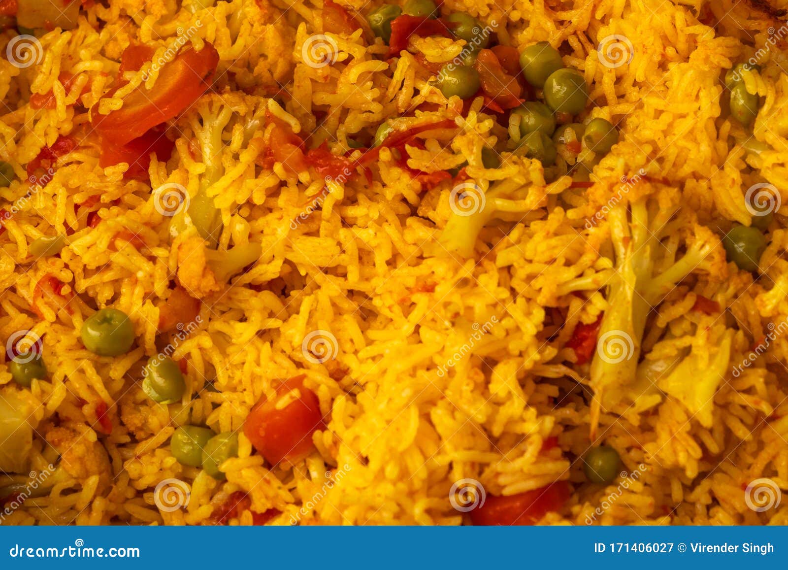 Basmati Rice Vegetable Pulao, Closeup View Stock Image - Image of ...