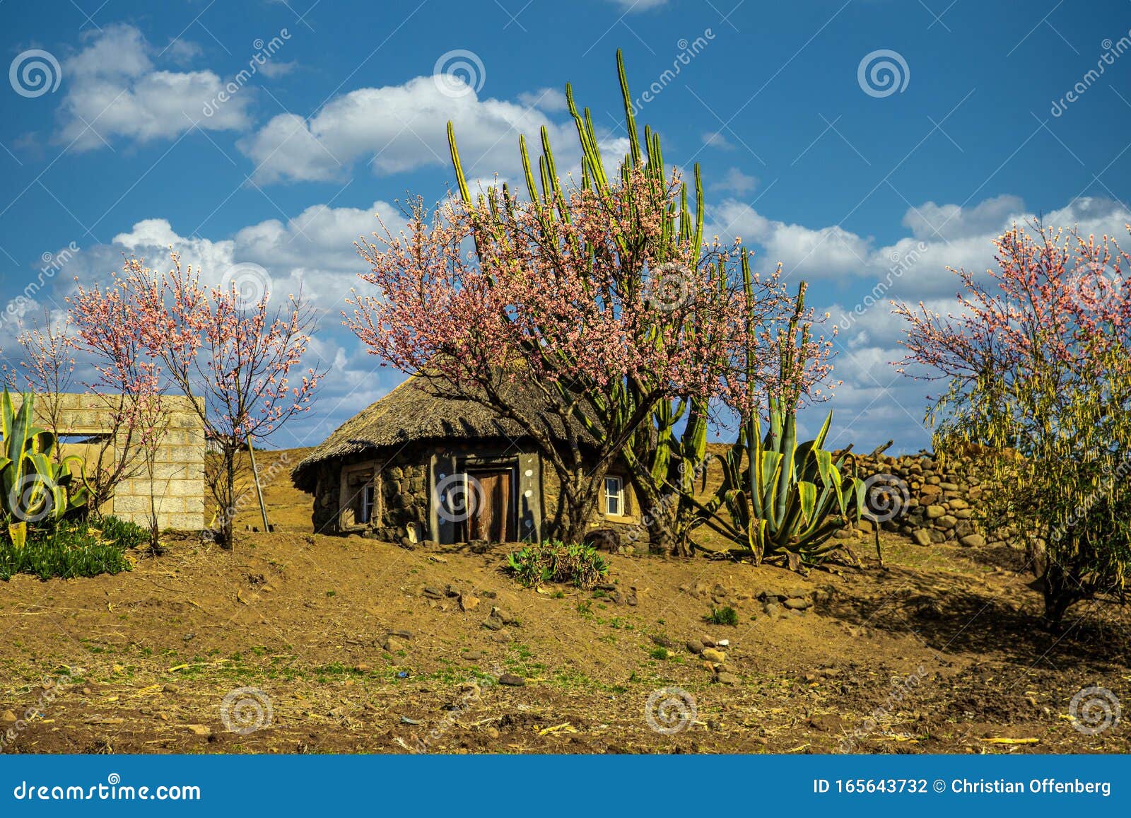Basotho Hut, Lesotho`s Traditional House Stock Photo - Image of village ...