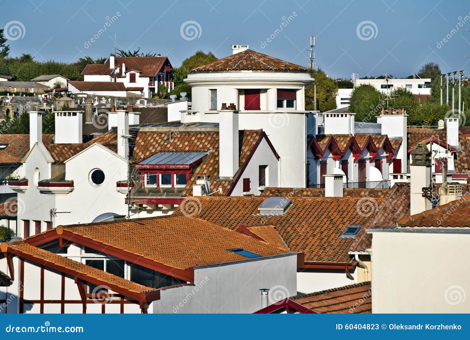 Basque Building Style in Saint-Jean-de-Luz Stock Image - Image of jean ...