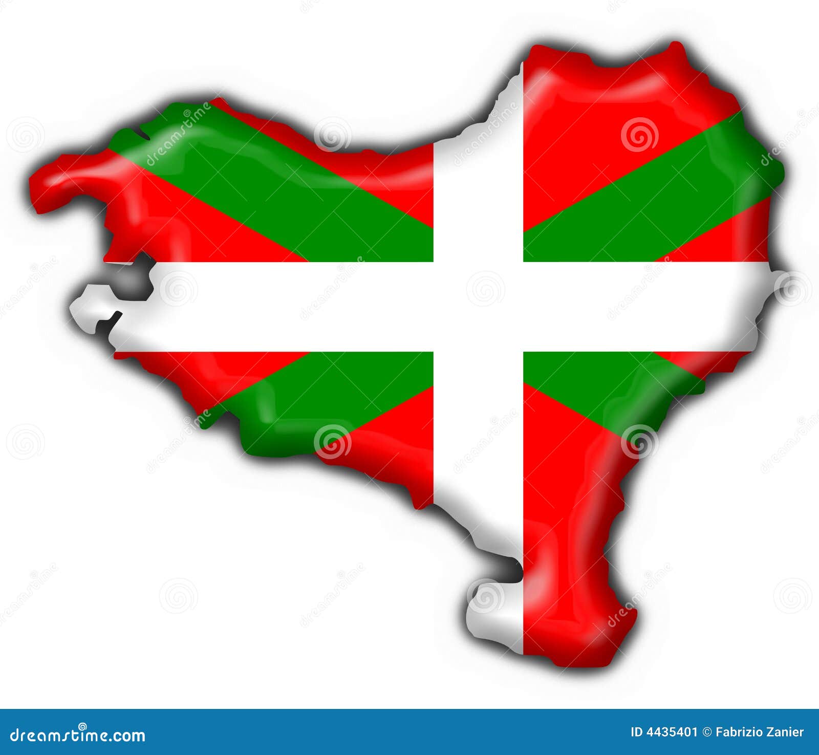 Basque Button Flag Map Shape Stock Illustration - Image: 4435401