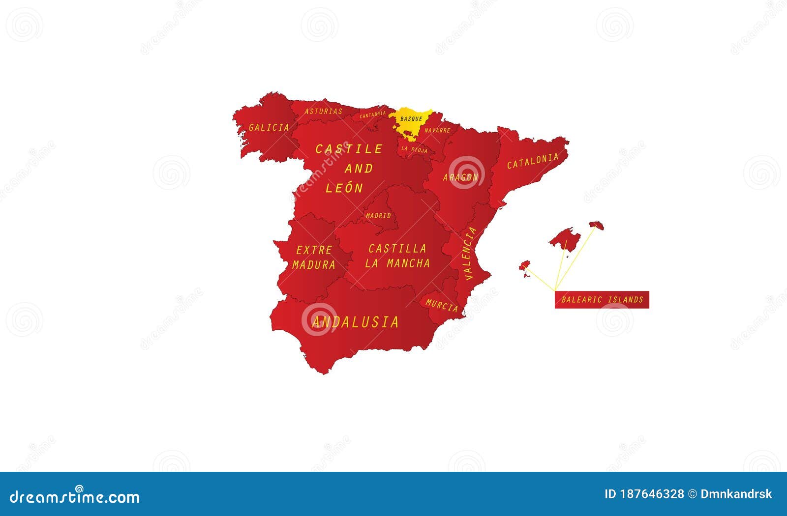 Basque Community Outline Map Spain Stock Vector - Illustration of ...