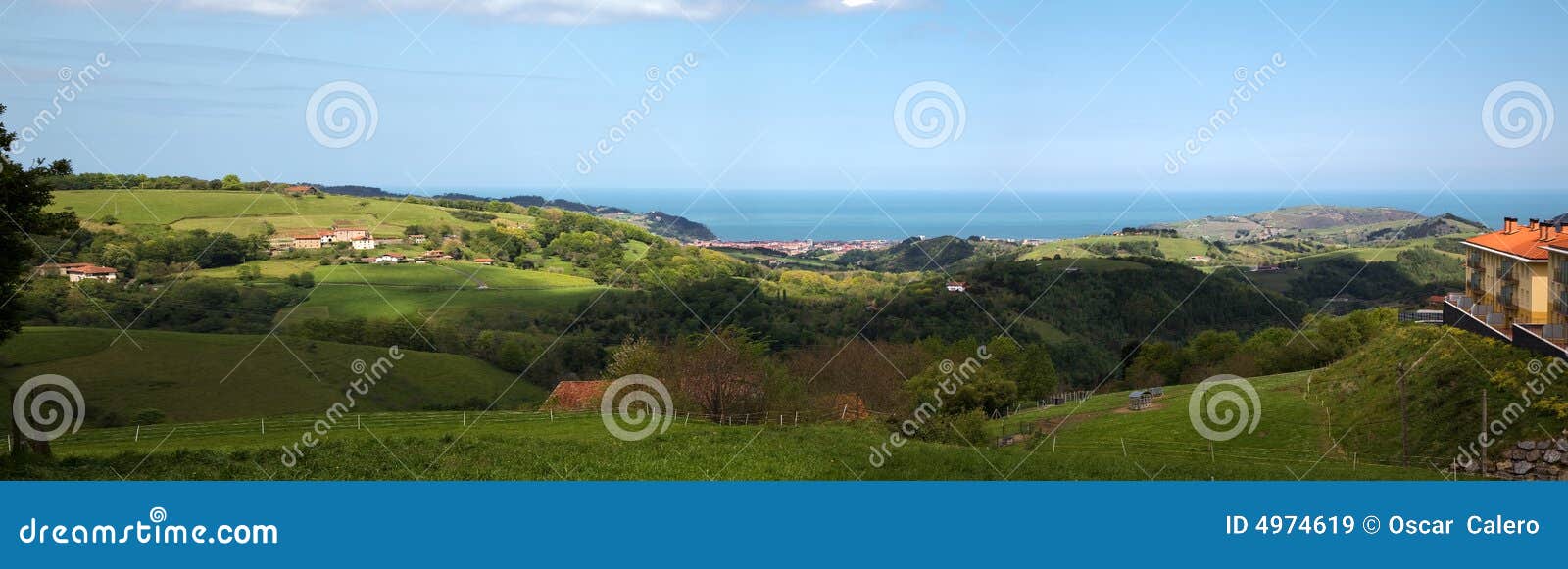 Basque Country Coast Panoramic View Stock Image - Image of valley, view ...